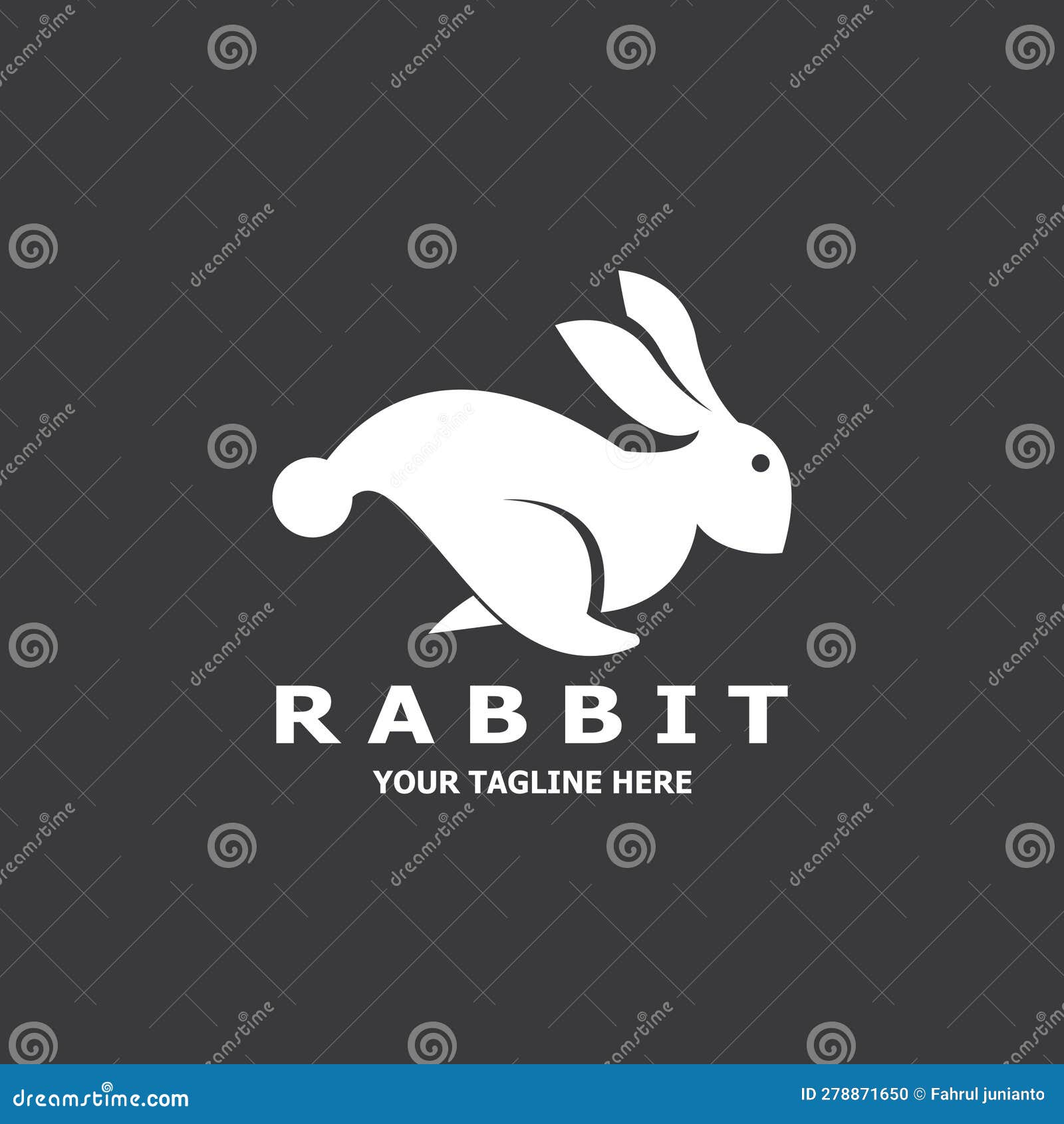 Rabbit Logo Vector Art Template Illustration Stock Vector ...