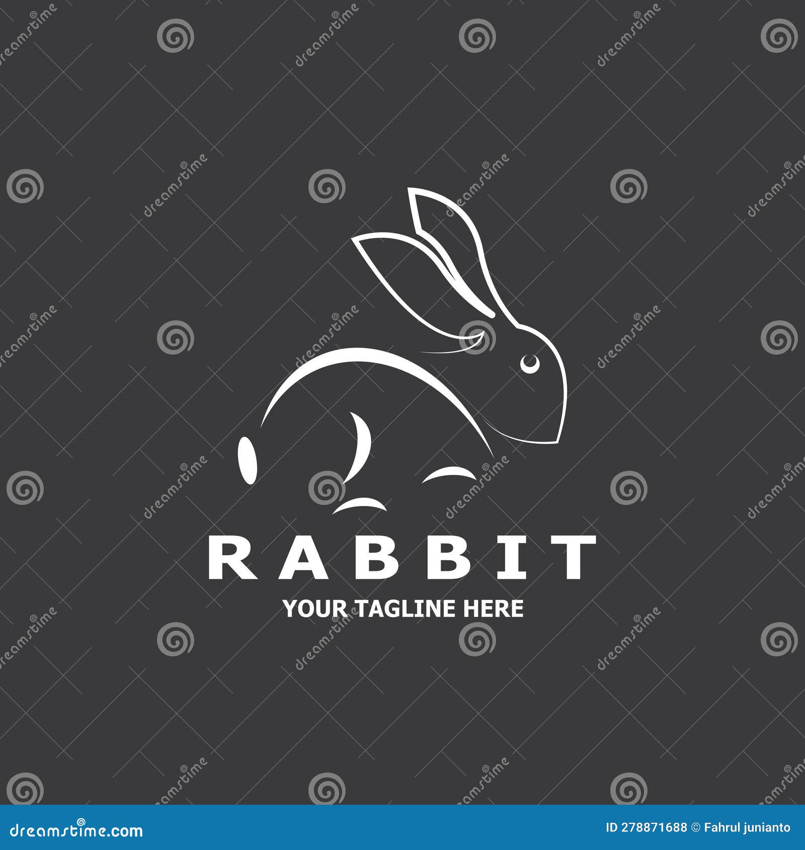 Rabbit Logo Vector Art Template Illustration Stock Illustration ...