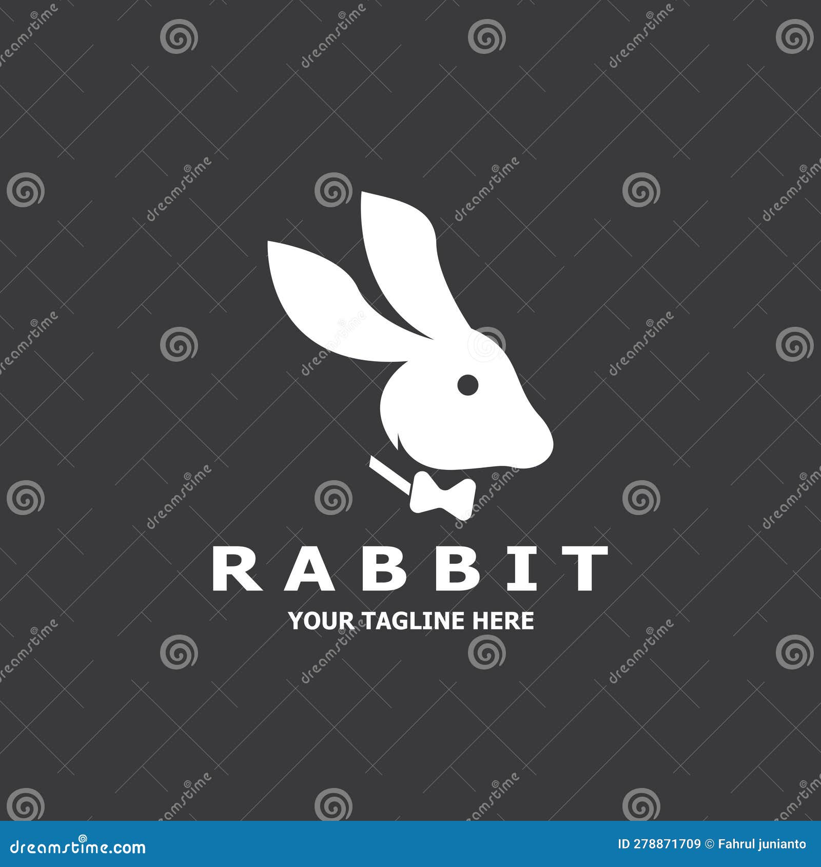 Rabbit Logo Vector Art Template Illustration Stock Illustration ...