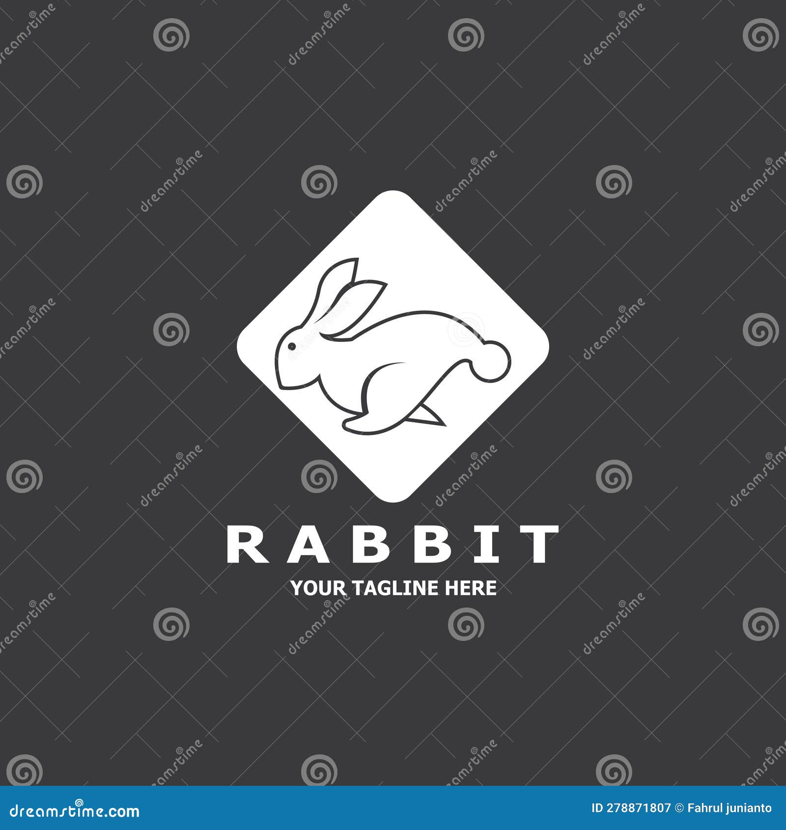 Rabbit Logo Vector Art Template Illustration Stock Illustration ...