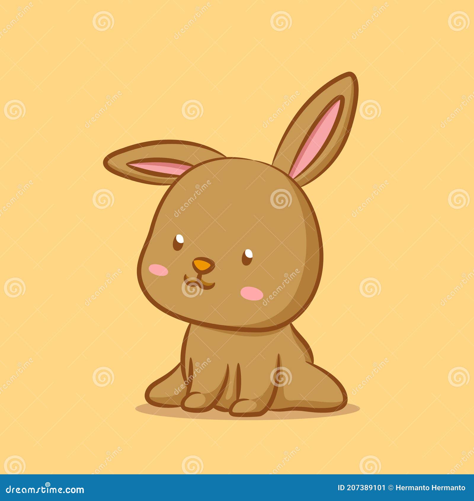 The Rabbit with the Long Ears is Sitting with the Pink Cheeks Stock ...