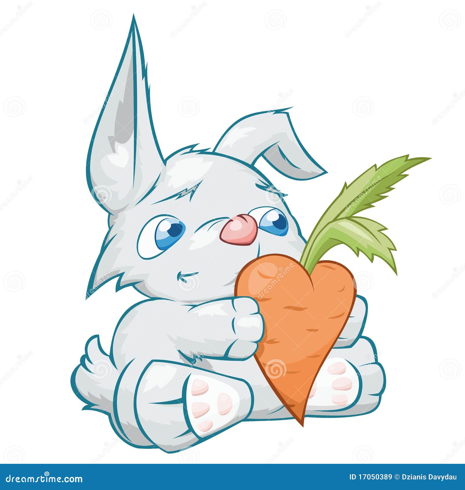 Rabbit in love stock vector. Illustration of smiles, blue - 17050389