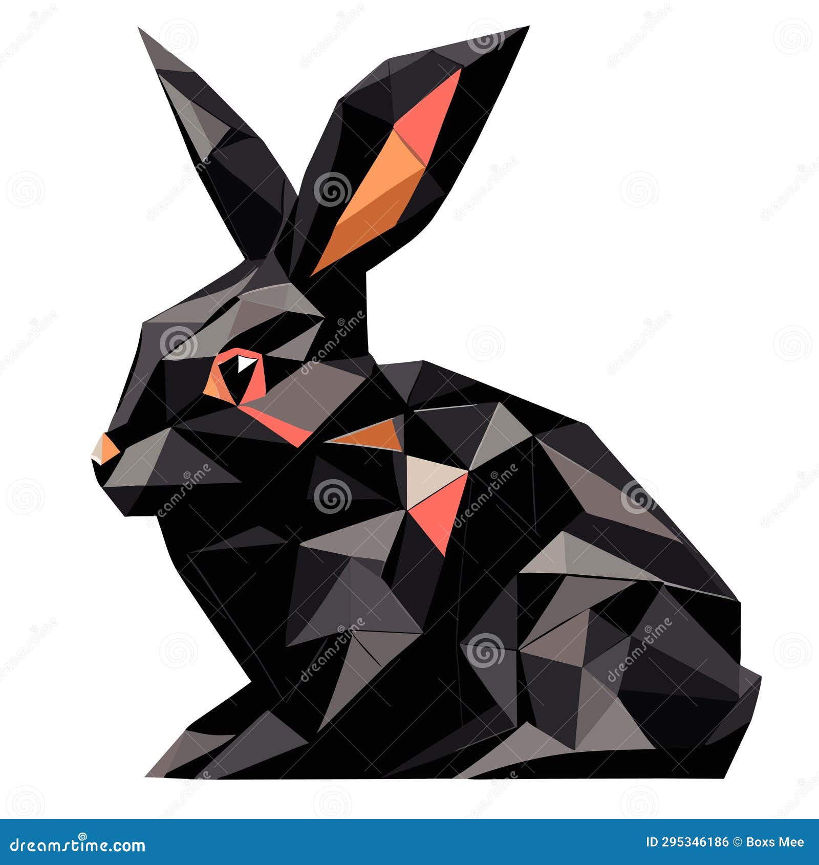 Rabbit in Low Poly Style Isolated on White Background. Vector ...