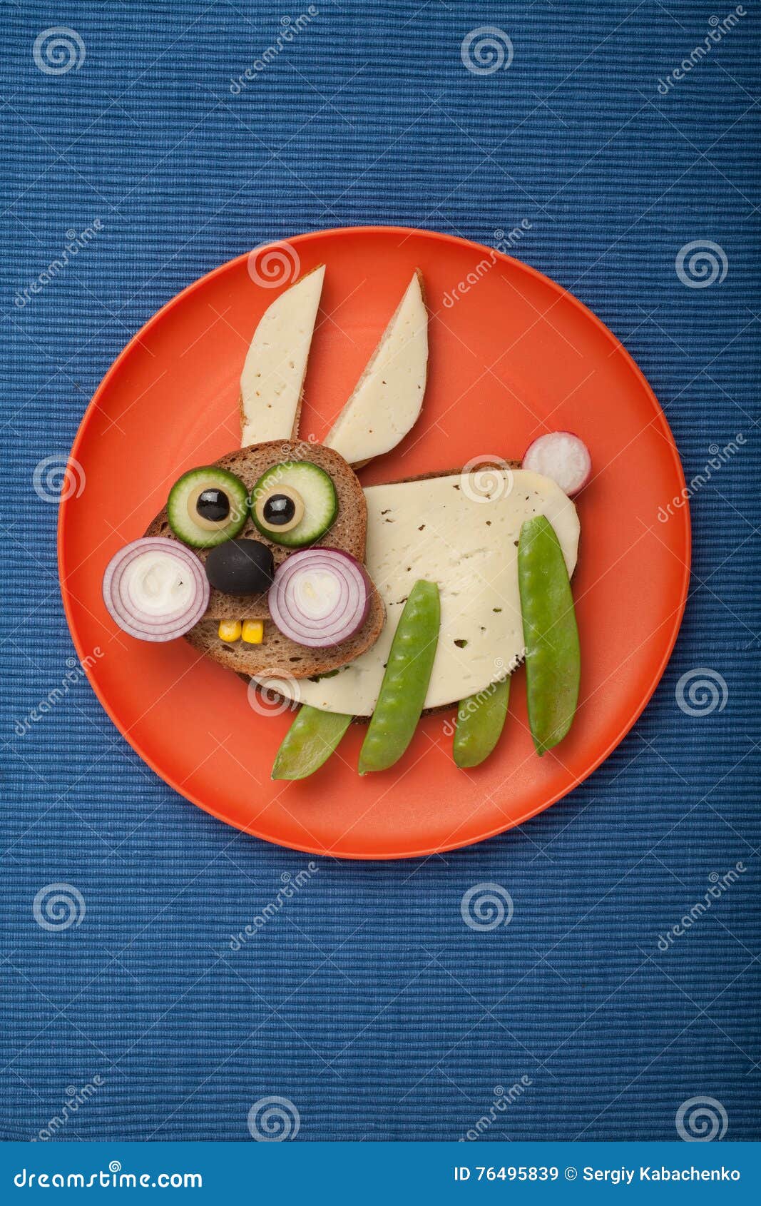 Rabbit Made of Bread and Vegetables Stock Image - Image of kids ...