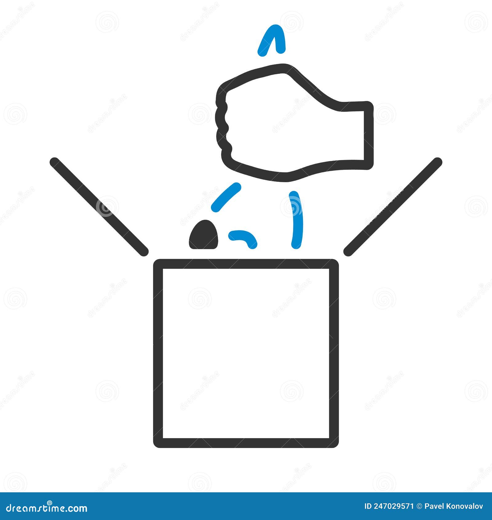 Rabbit in Magic Box Icon stock vector. Illustration of bunny - 247029571