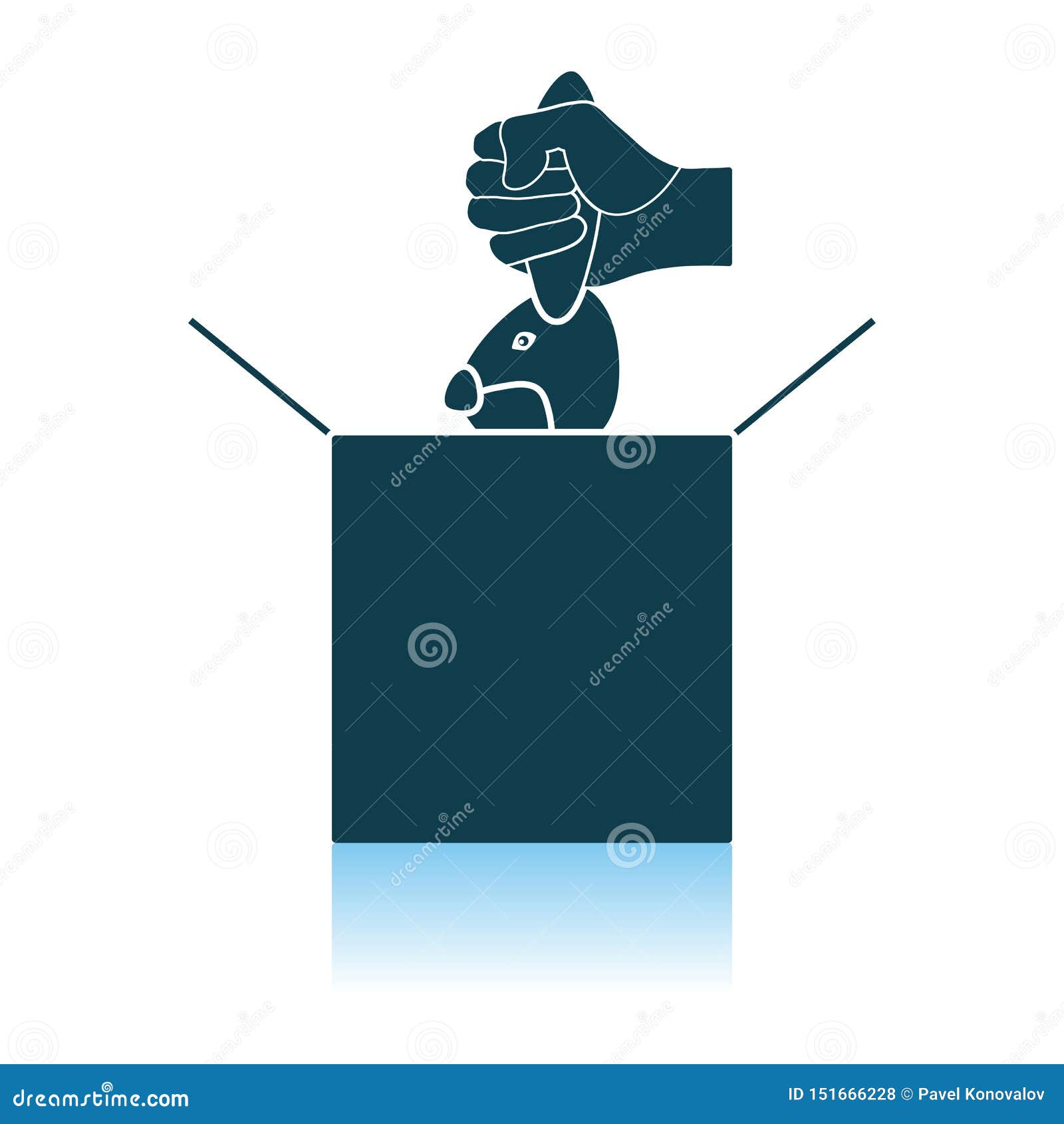 Rabbit in Magic Box Icon stock vector. Illustration of hare - 151666228