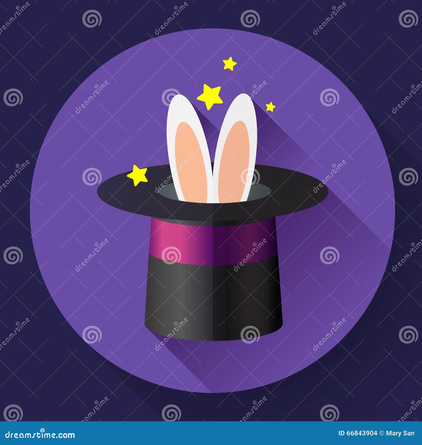Magic Rabbit Out Of Hat Kawaii Flat Cartoon Vector | CartoonDealer.com ...