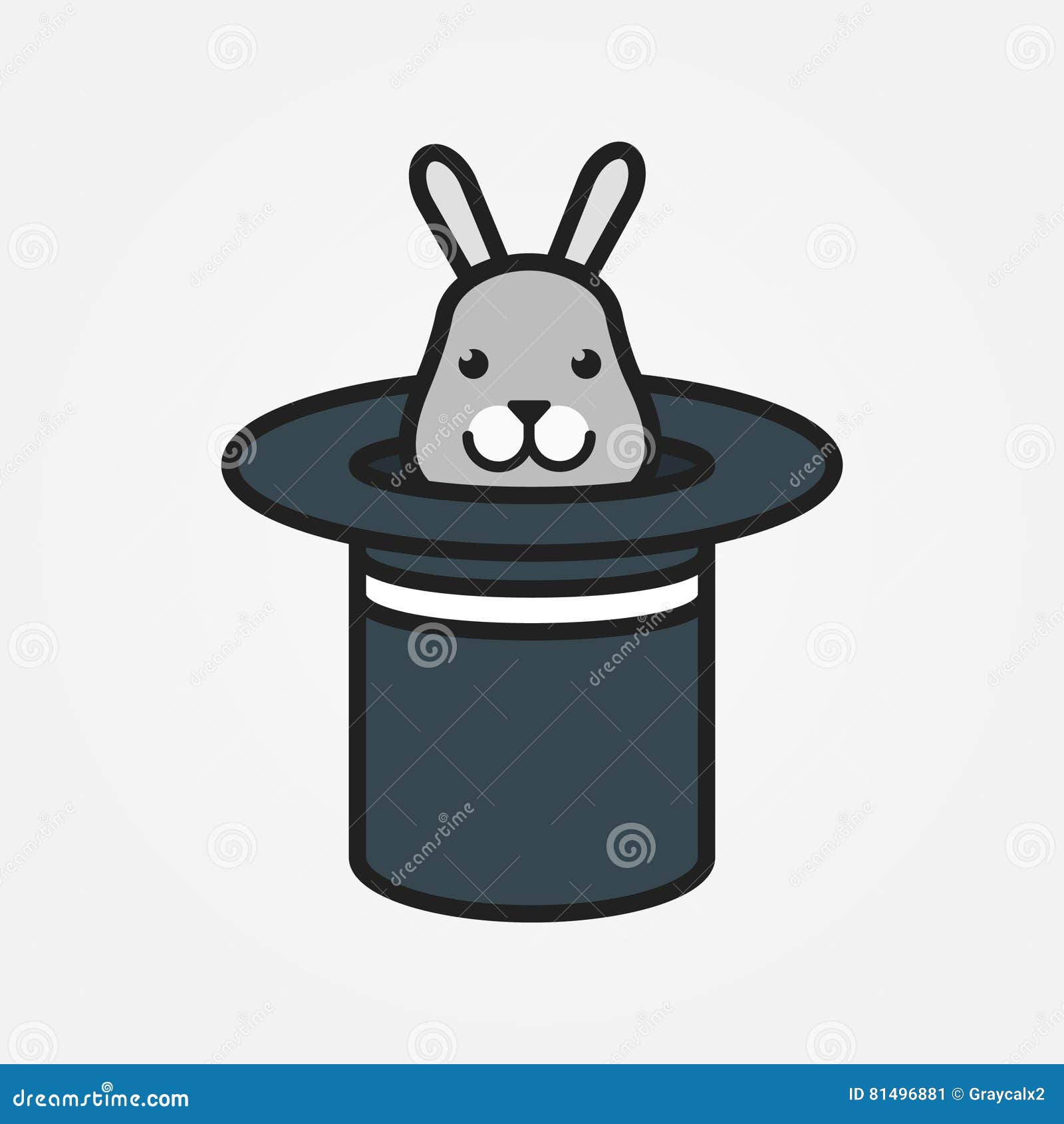 Rabbit in Magic Hat Icon. Vector Illustration Stock Illustration ...