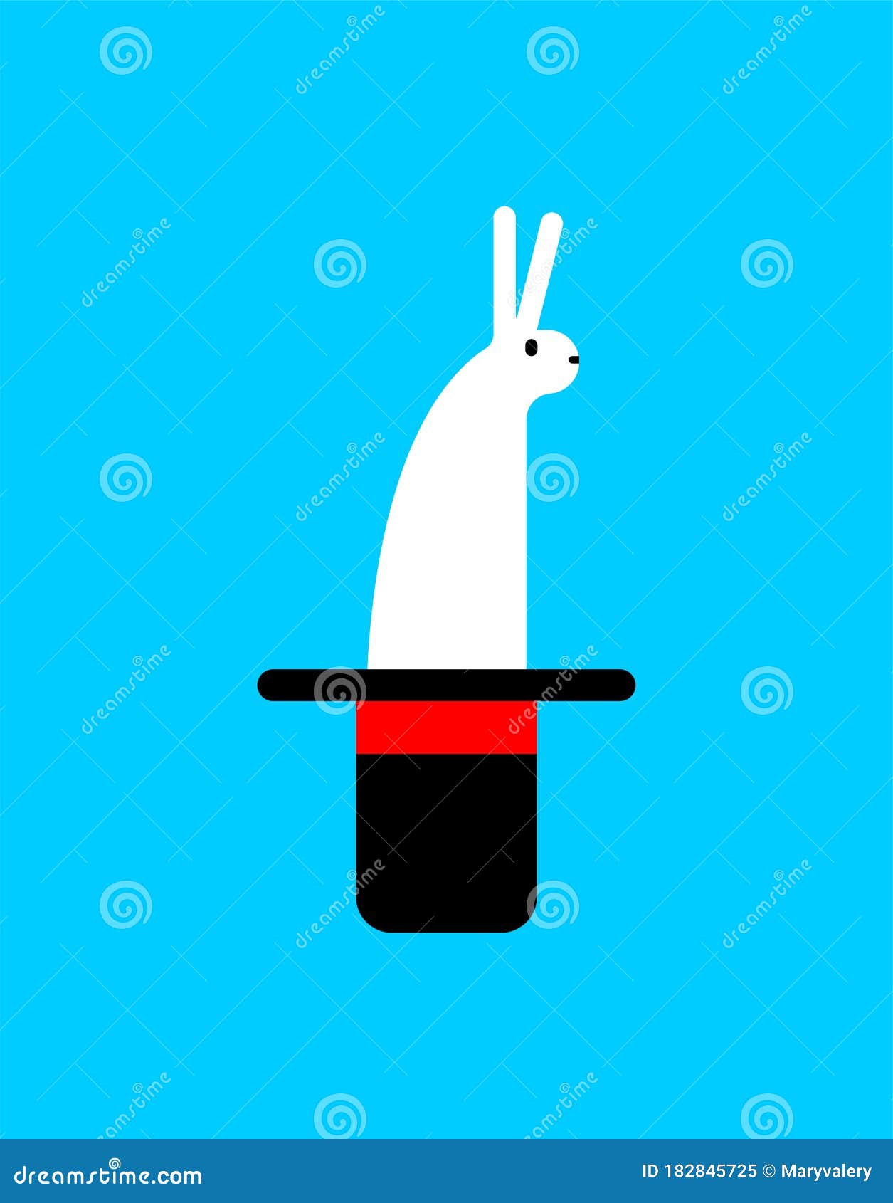 Rabbit in Magic Hat Isolated. White Hare in Magician Hat Stock Vector ...