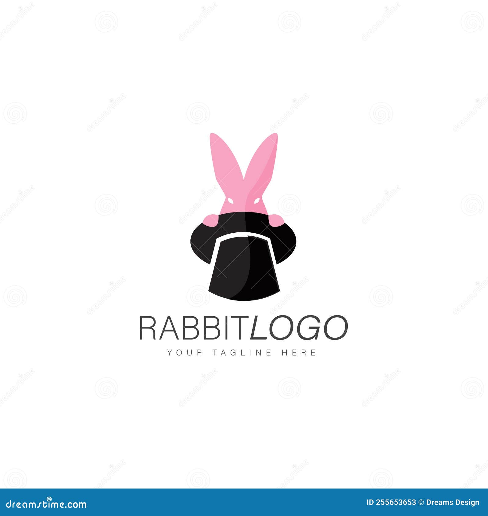 Rabbit with Magic Hat Logo Design Illustration Icon Stock Vector ...