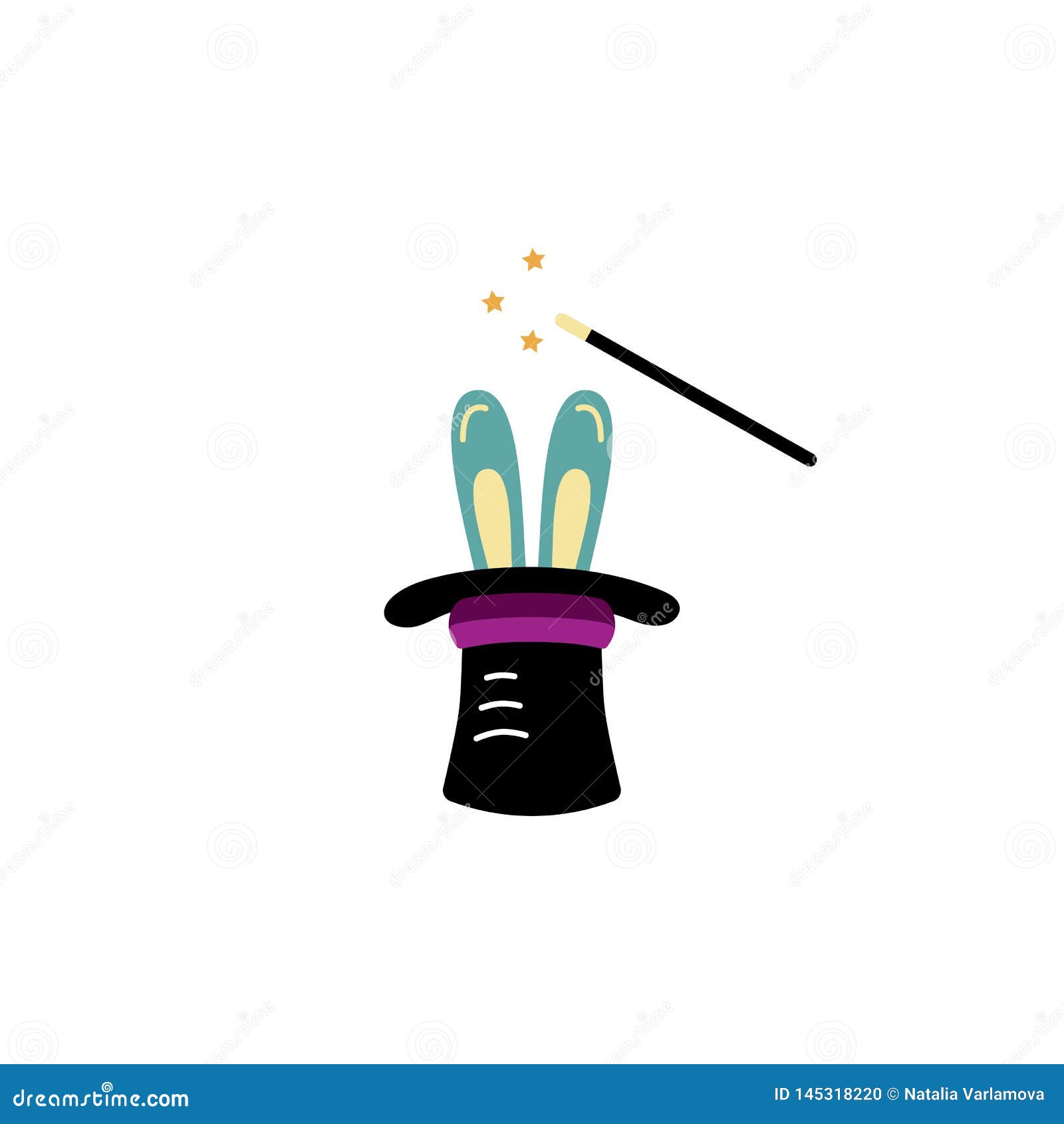 Rabbit in magic hat stock illustration. Illustration of fantastic ...