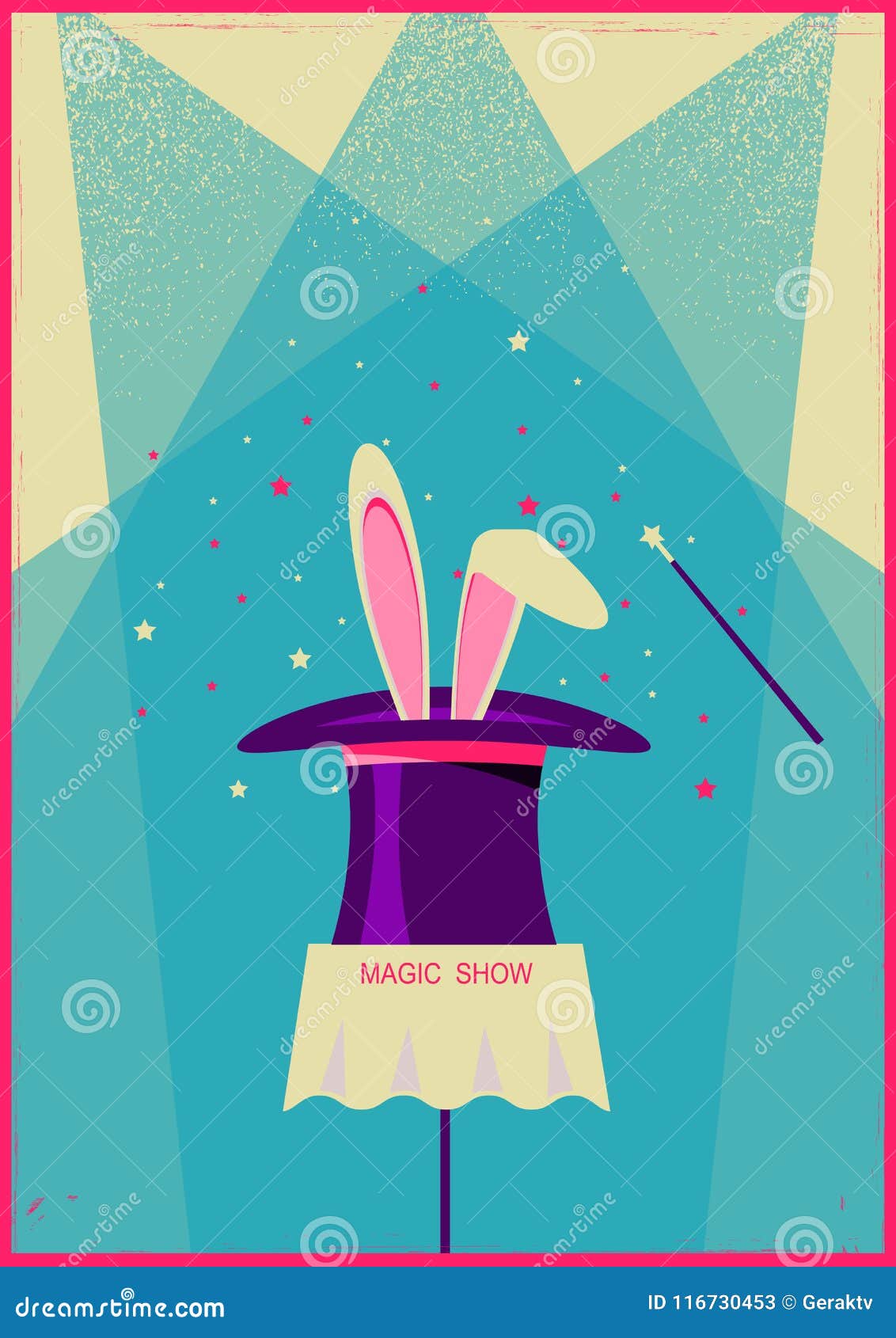 Rabbit In Magical Hat Cartoon Vector | CartoonDealer.com #5825855