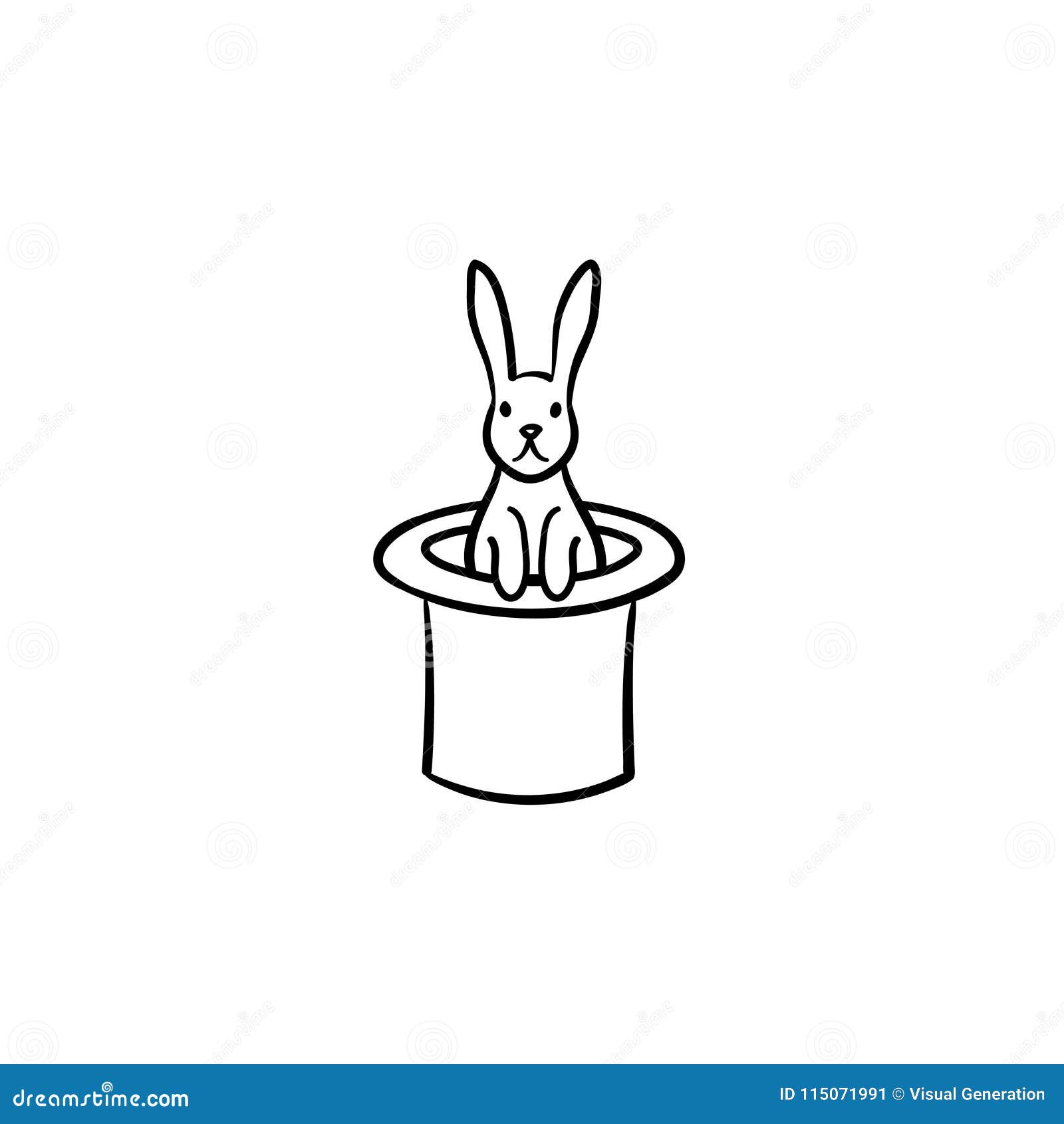 Rabbit in a Magician Hat Hand Drawn Sketch Icon. Stock Vector ... Rabbit in a Magician Hat Hand Drawn Sketch Icon. Stock Vector ...