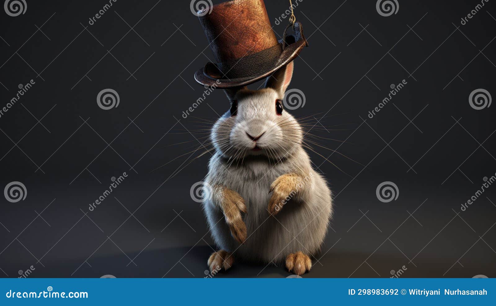Rabbit in a Magician Hat. Generative Ai Stock Illustration ...