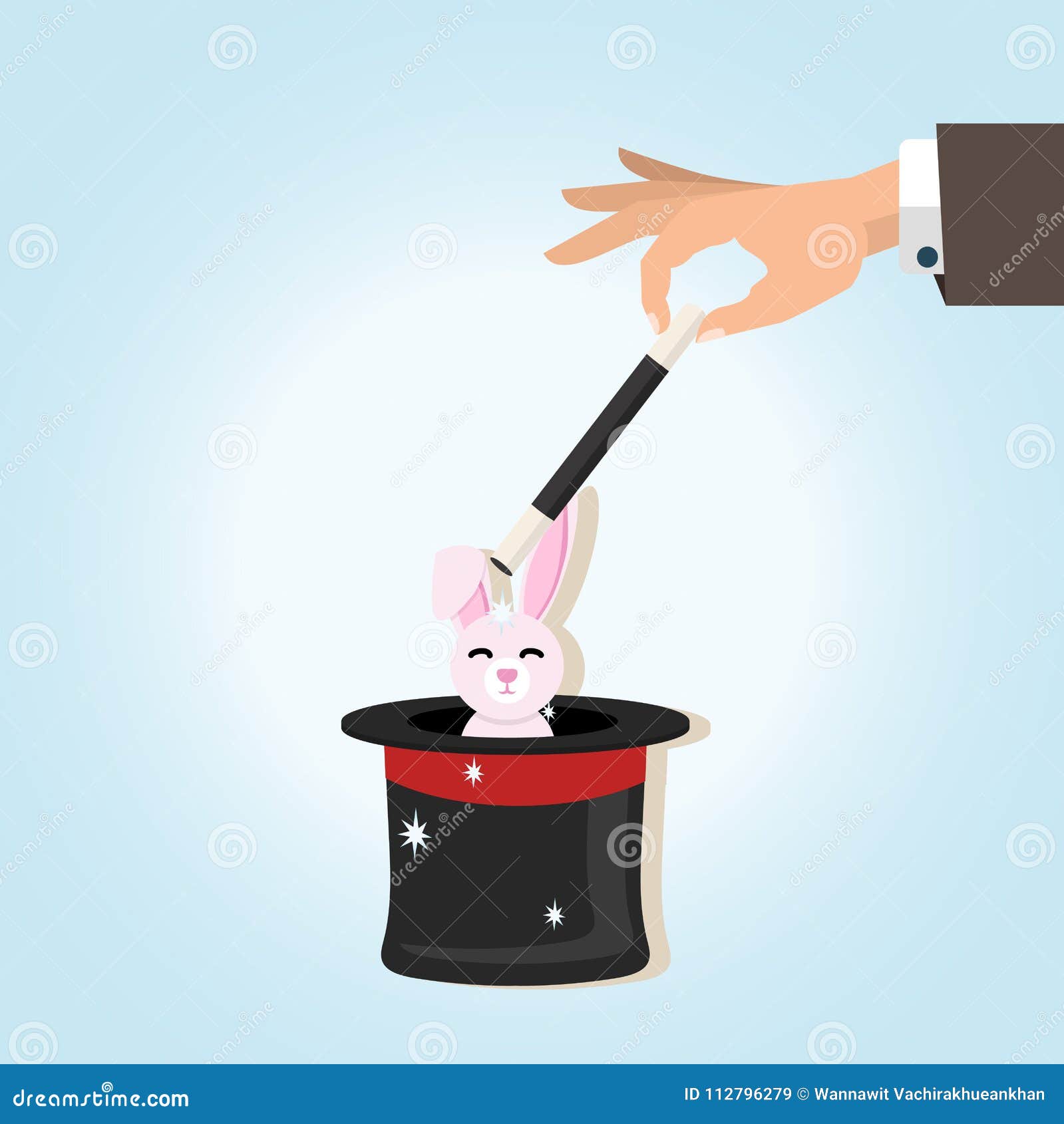 Rabbit with magician hat stock vector. Illustration of abracadabra ...
