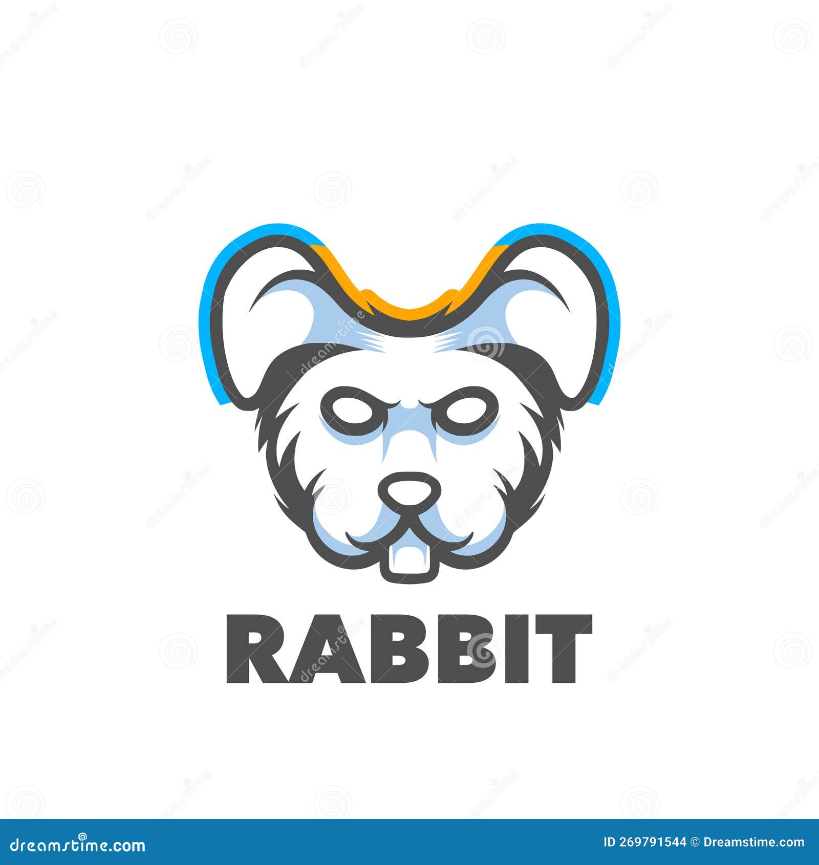 Rabbit mascot stock vector. Illustration of text, brand - 269791544