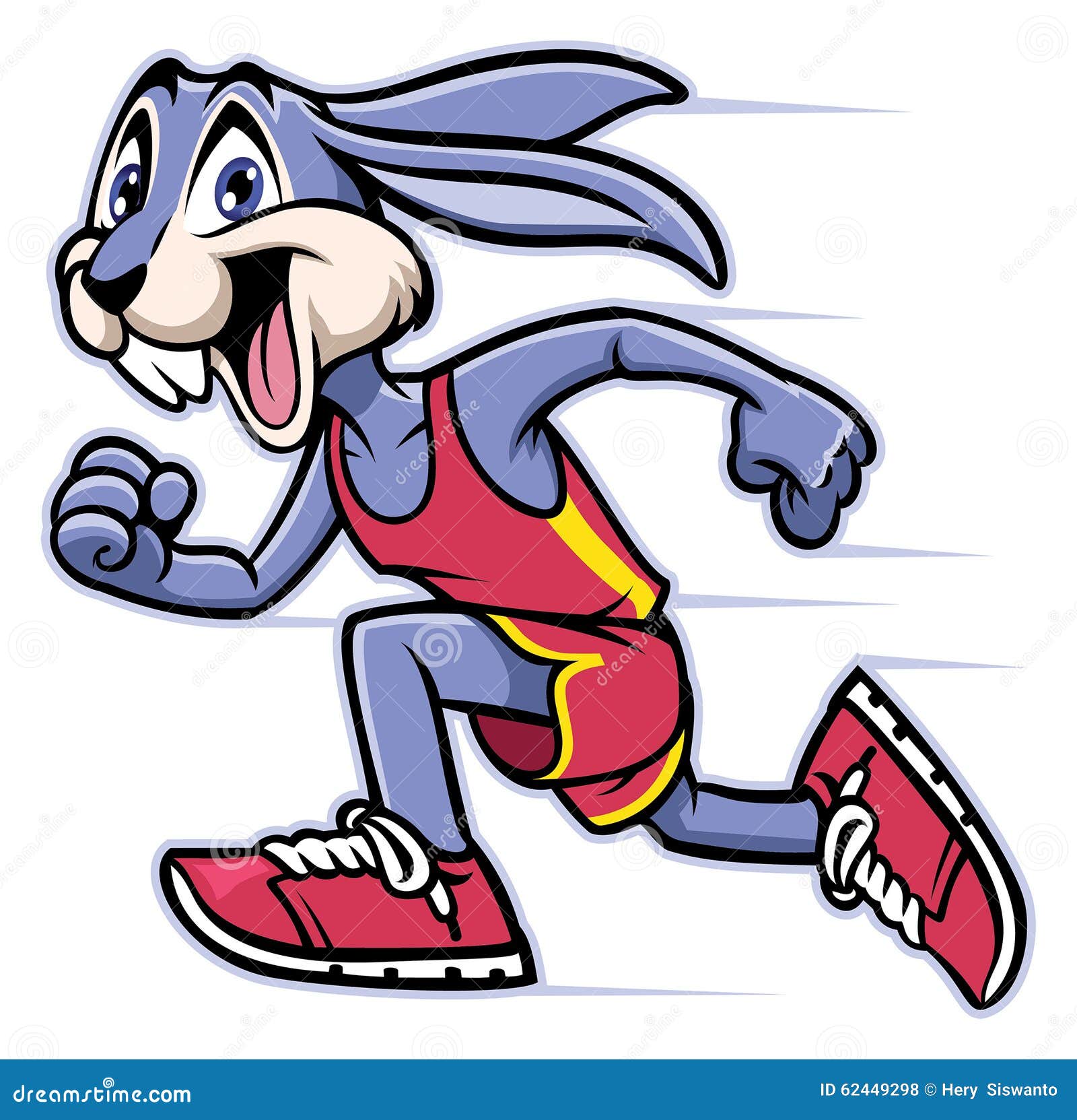 Rabbit mascot running stock vector. Illustration of cartoon - 62449298