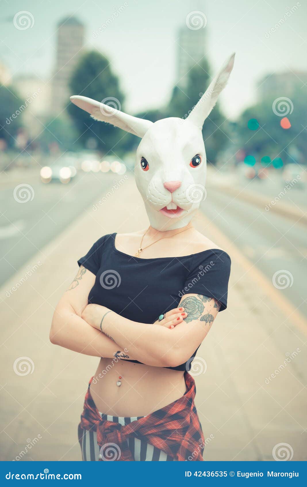 Rabbit mask woman stock image. Image of conceptual, oneiric - 42436535