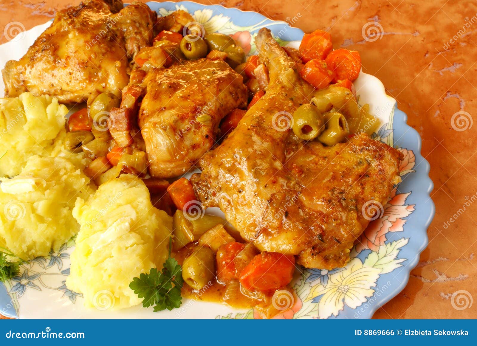 Rabbit meat stock photo. Image of cooked, horizontal, casserole - 8869666