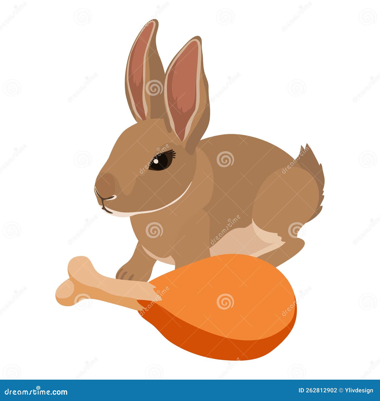 Rabbit Meat Icon Isometric Vector. Fried Rabbit Leg on Background of ...