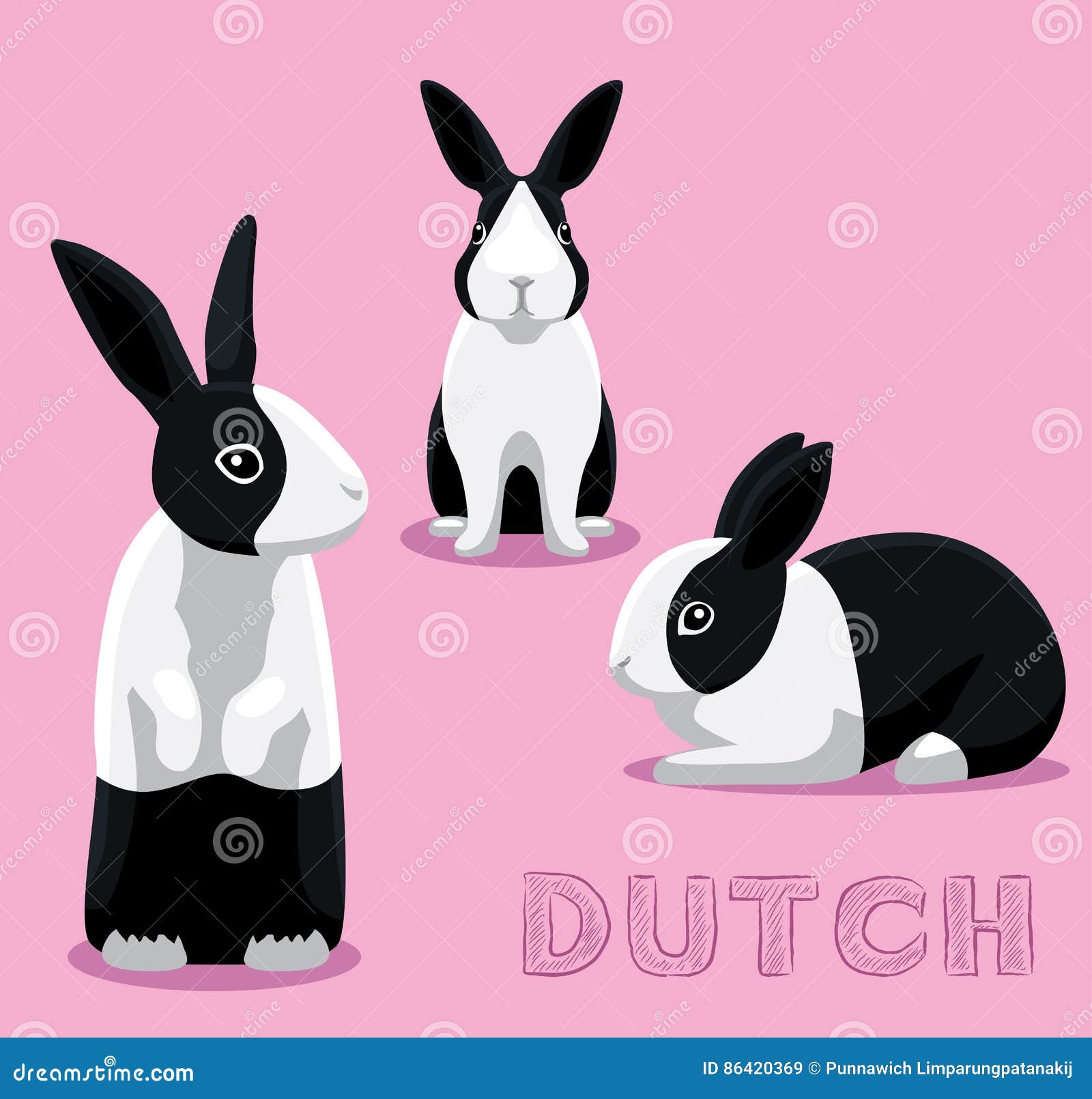 Rabbit Mini Satin Cartoon Vector Illustration Stock Vector ...