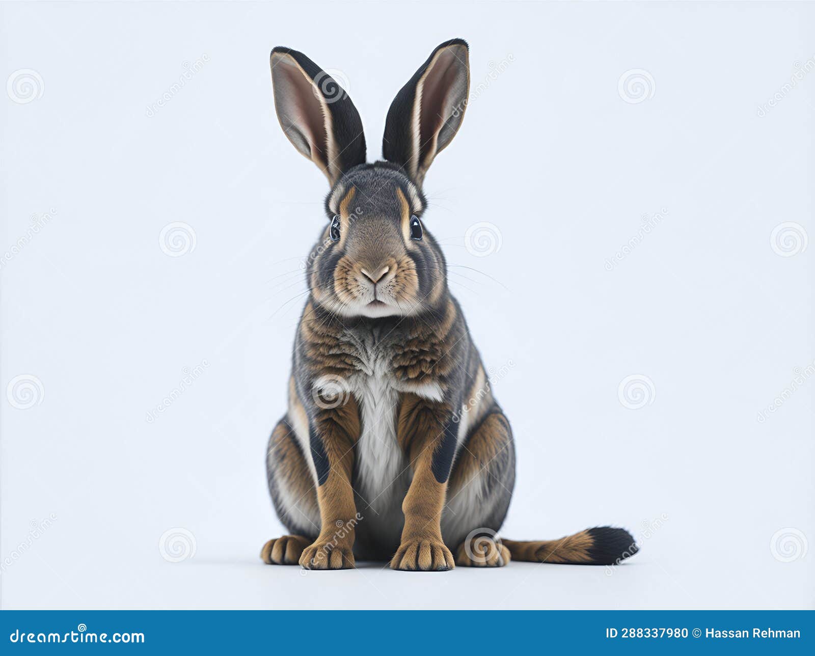 AI Generated Rabbit (with Black And White Spots) Alongside Yellow And ...