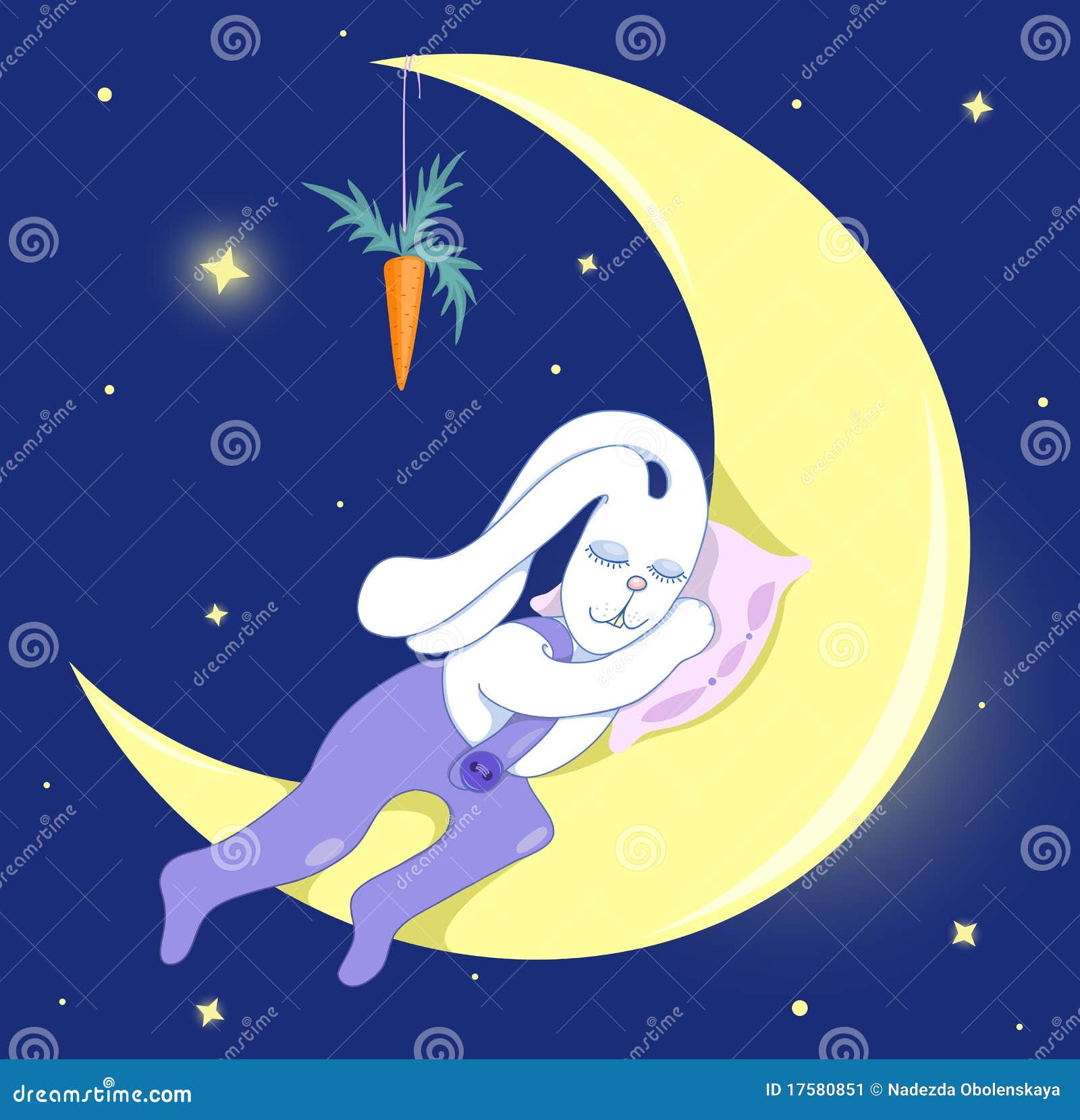 Rabbit on the moon. stock vector. Illustration of animal - 17580851