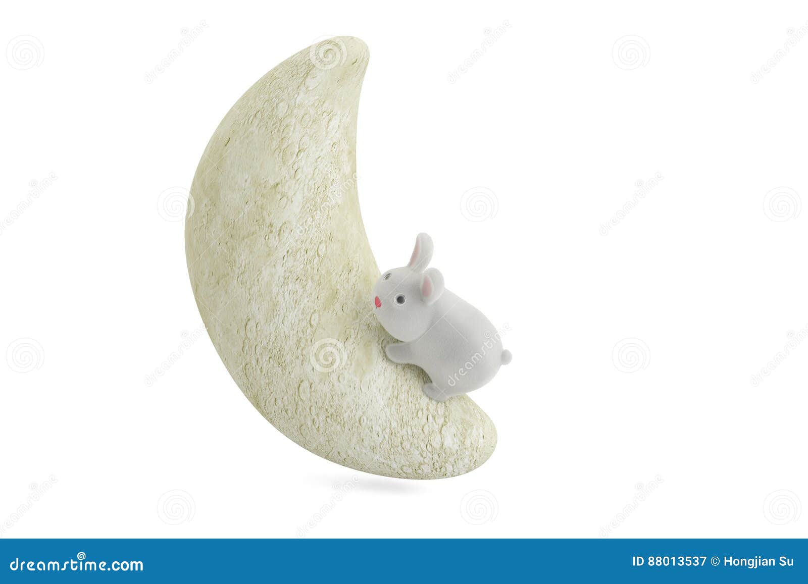 A Rabbit in the Moon,3D Illustration. Stock Illustration - Illustration ...
