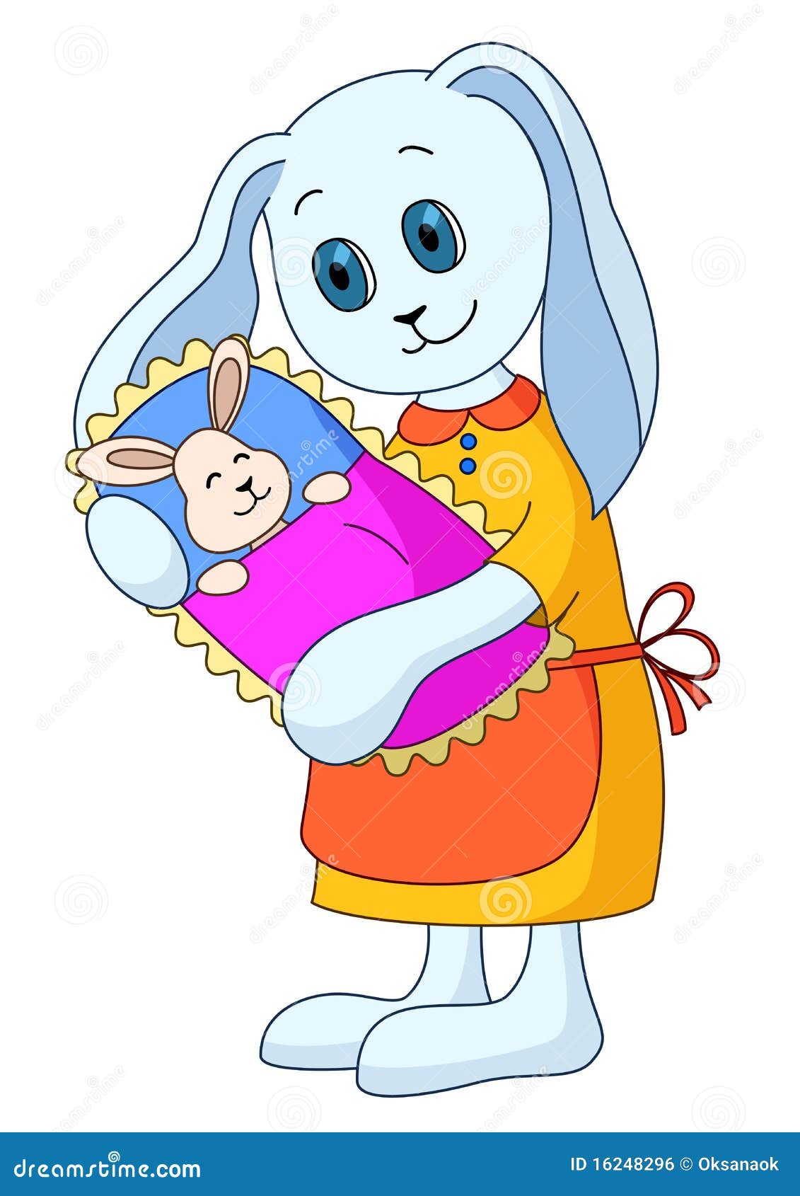 Rabbit-mother with the Child Stock Vector - Illustration of little ...
