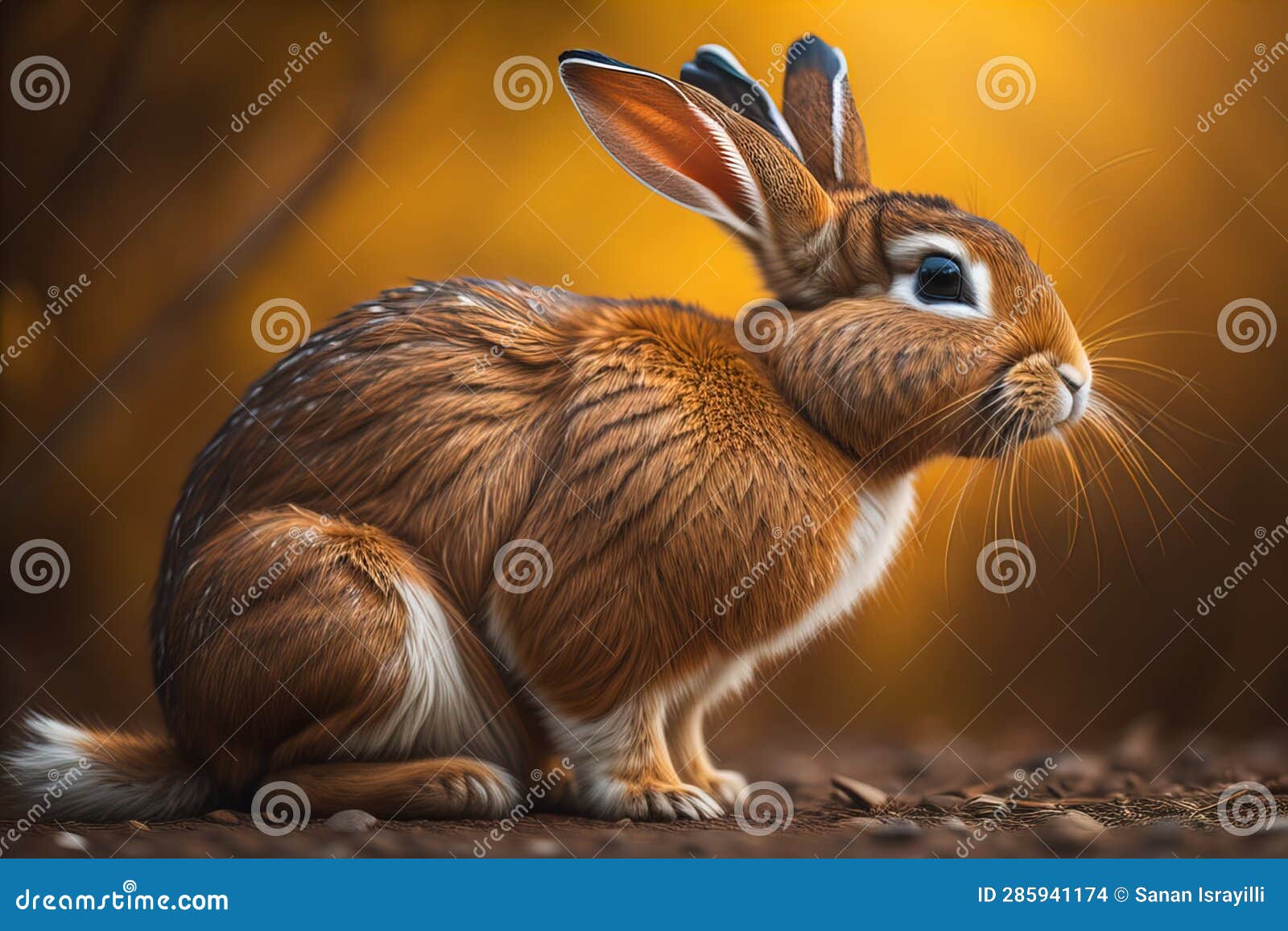Rabbit in the Mountains at Sunset. Cute Rabbit in the Mountains Stock ...