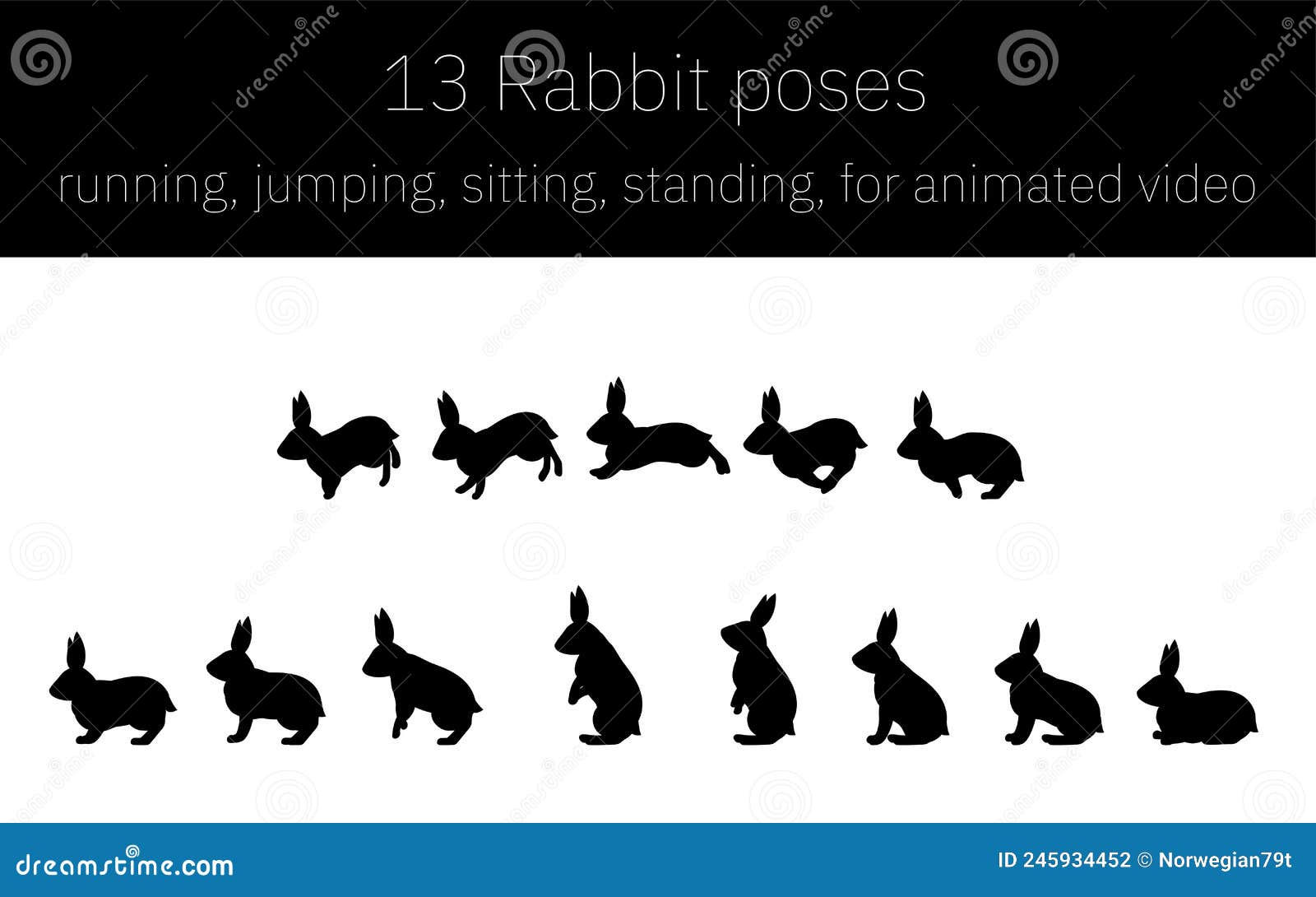 Rabbit Movements For Animation, Running And Jumping And Standing Up ...