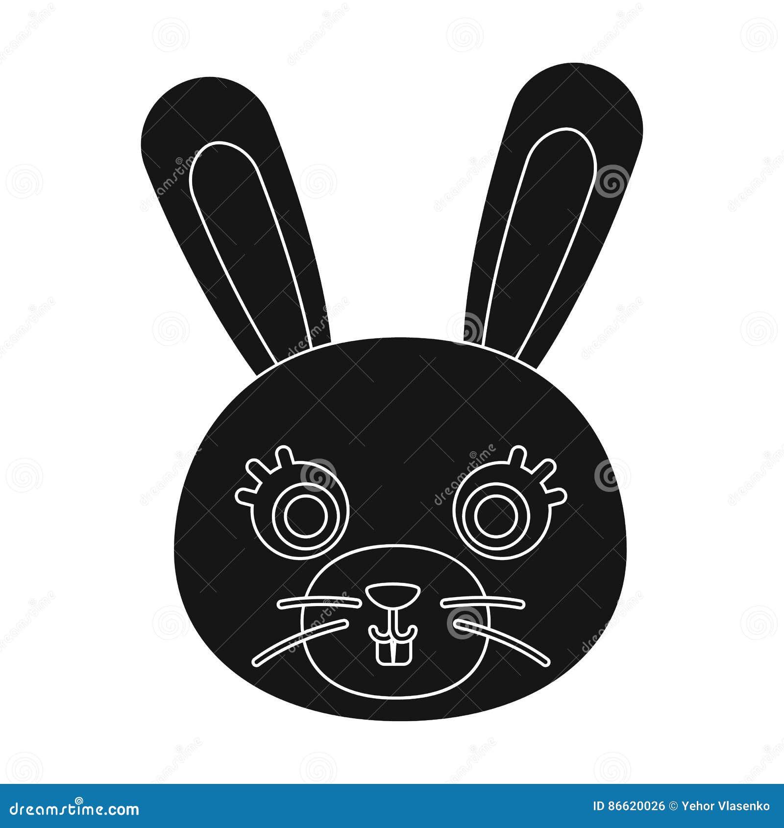 Rabbit Muzzle Icon In Black Style Isolated On White Background. Animal ...