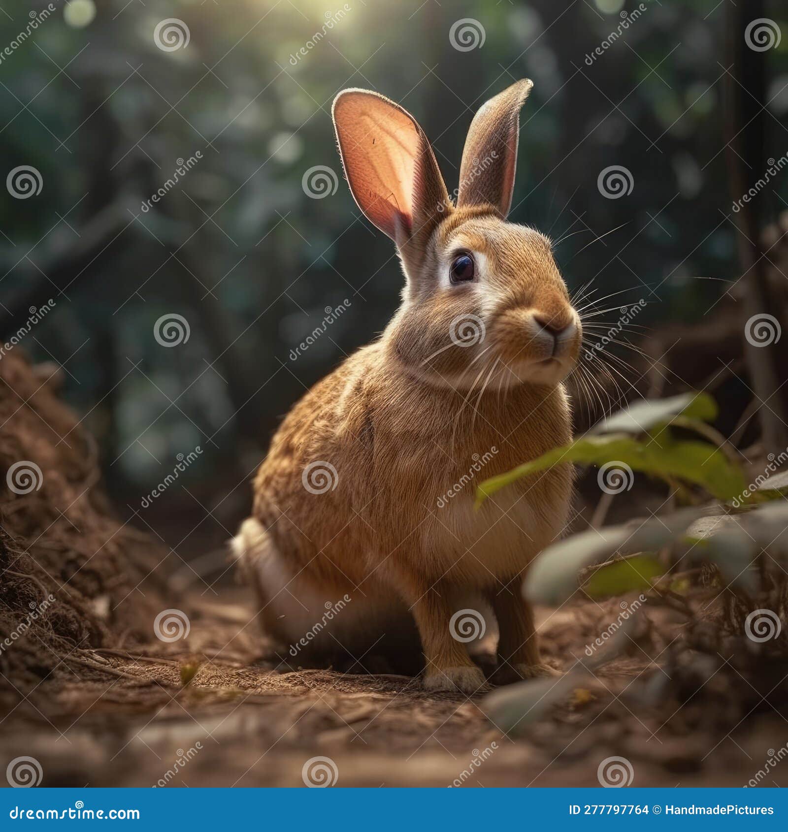 Rabbit in Natural Habitat (generative AI Stock Illustration ...