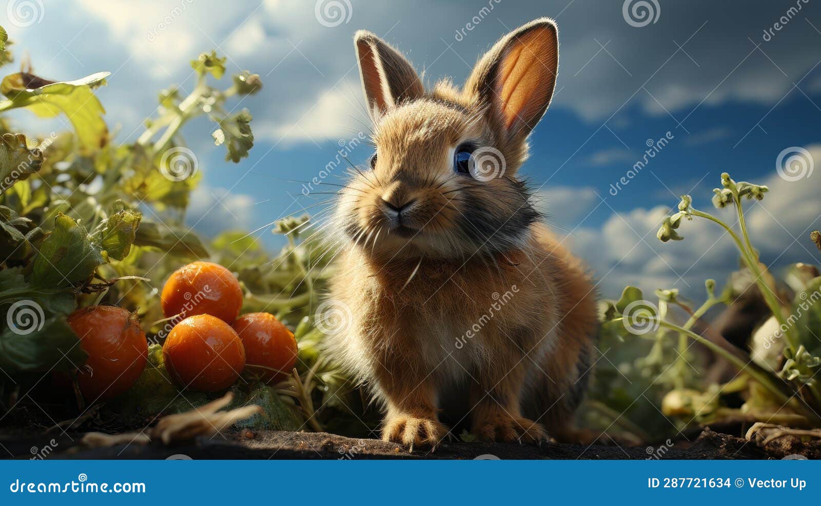 A Rabbit Nibbling on a Carrot Watercolour Style. Generative AI. Stock ...