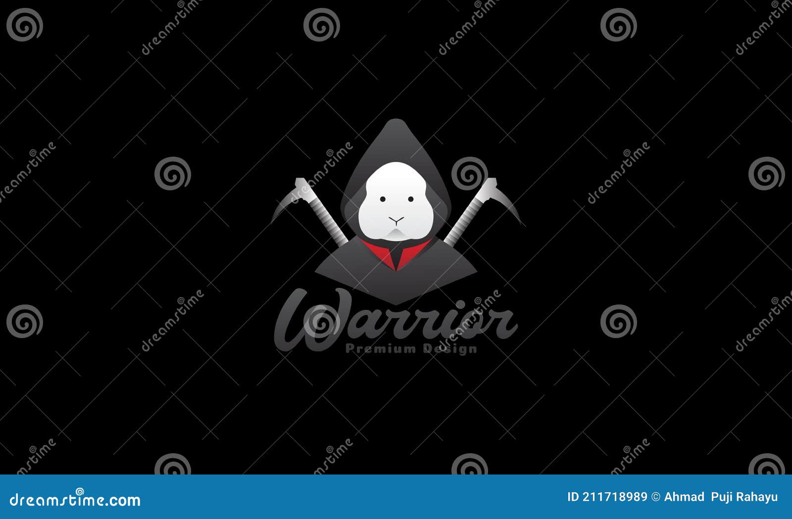 Rabbit Ninja Abstract Vector Illustration Stock Vector - Illustration ...
