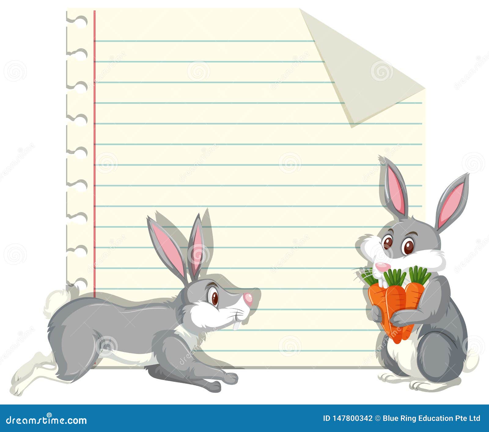 Rabbit on note template stock illustration. Illustration of texture ...