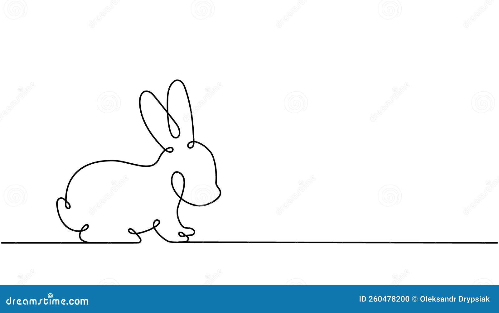 Rabbit One Line Continuous Drawing. Hare Continuous One Line ...