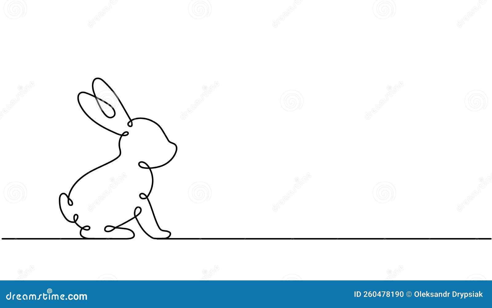 Rabbit One Line Continuous Drawing. Hare Continuous One Line ...