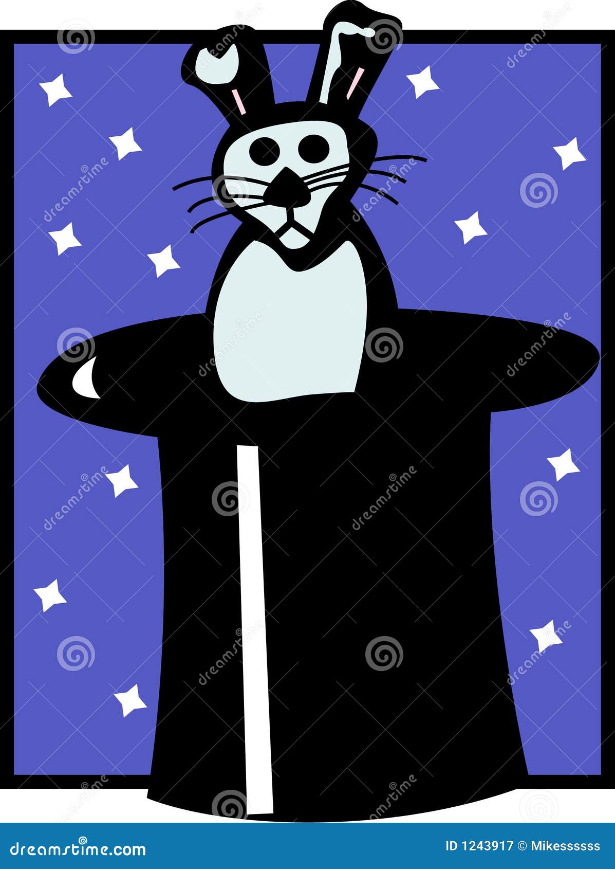 Rabbit Out of Hat Magic Trick Vector Illustration Stock Vector ...