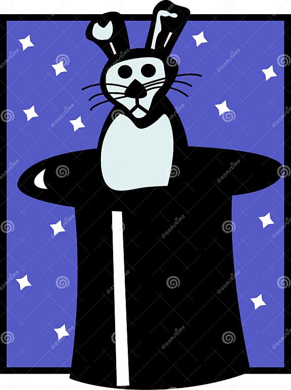 Rabbit Out of Hat Magic Trick Vector Illustration Stock Vector ...