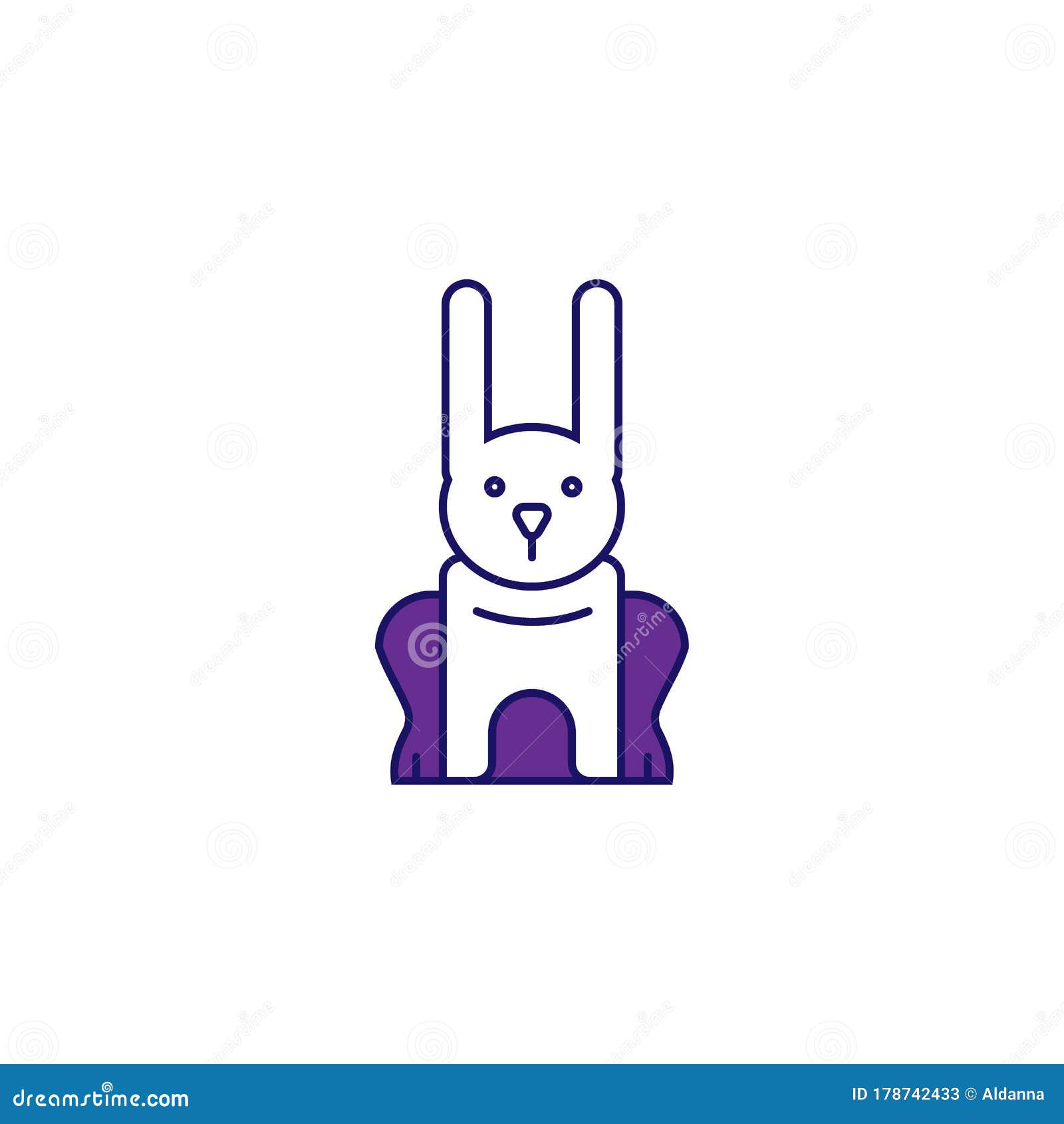 Rabbit Outline. Easter Bunny Clipart. Vector Illustration Isolated On ...