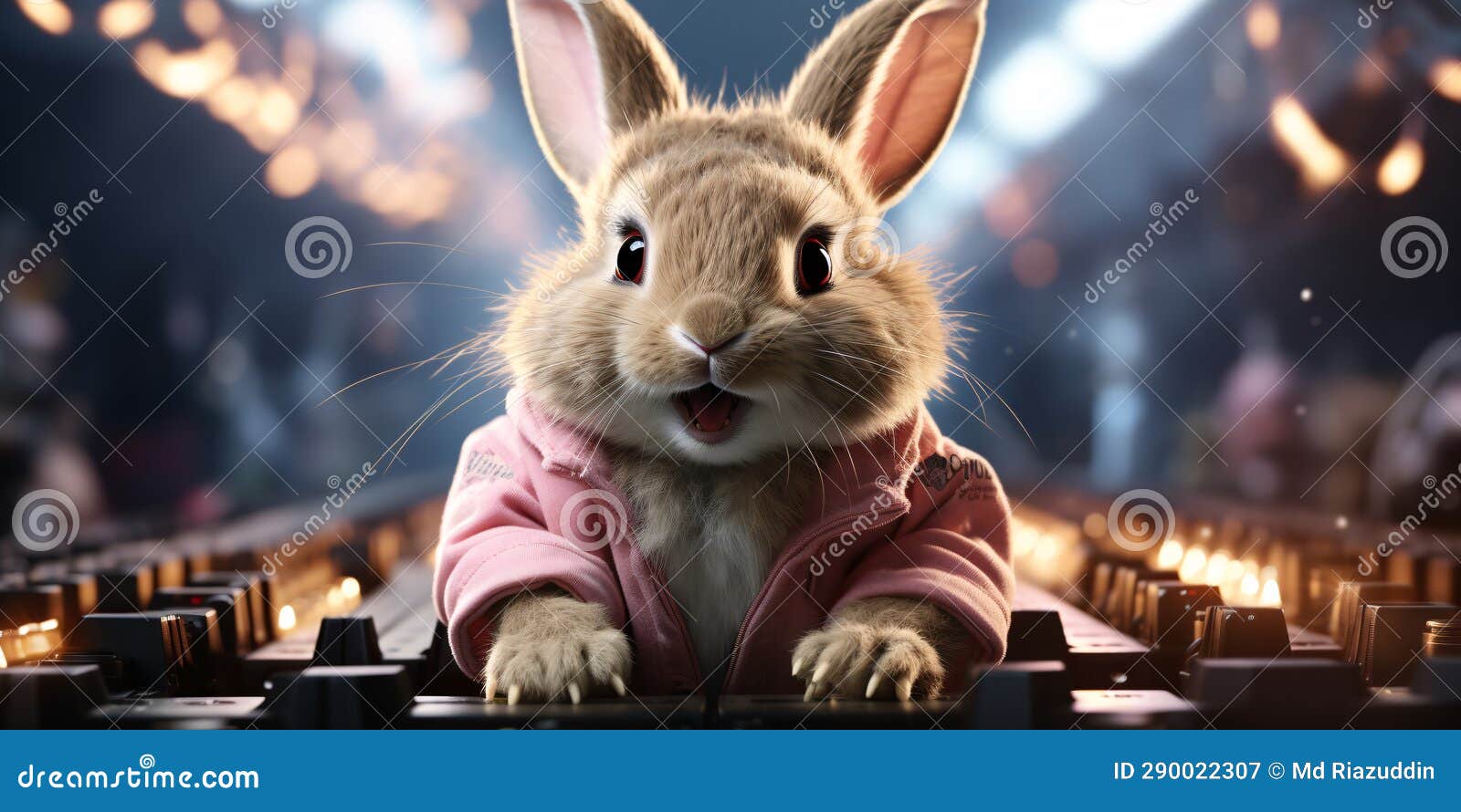 Rabbit at Party with Having Fun Stock Illustration - Illustration of ...