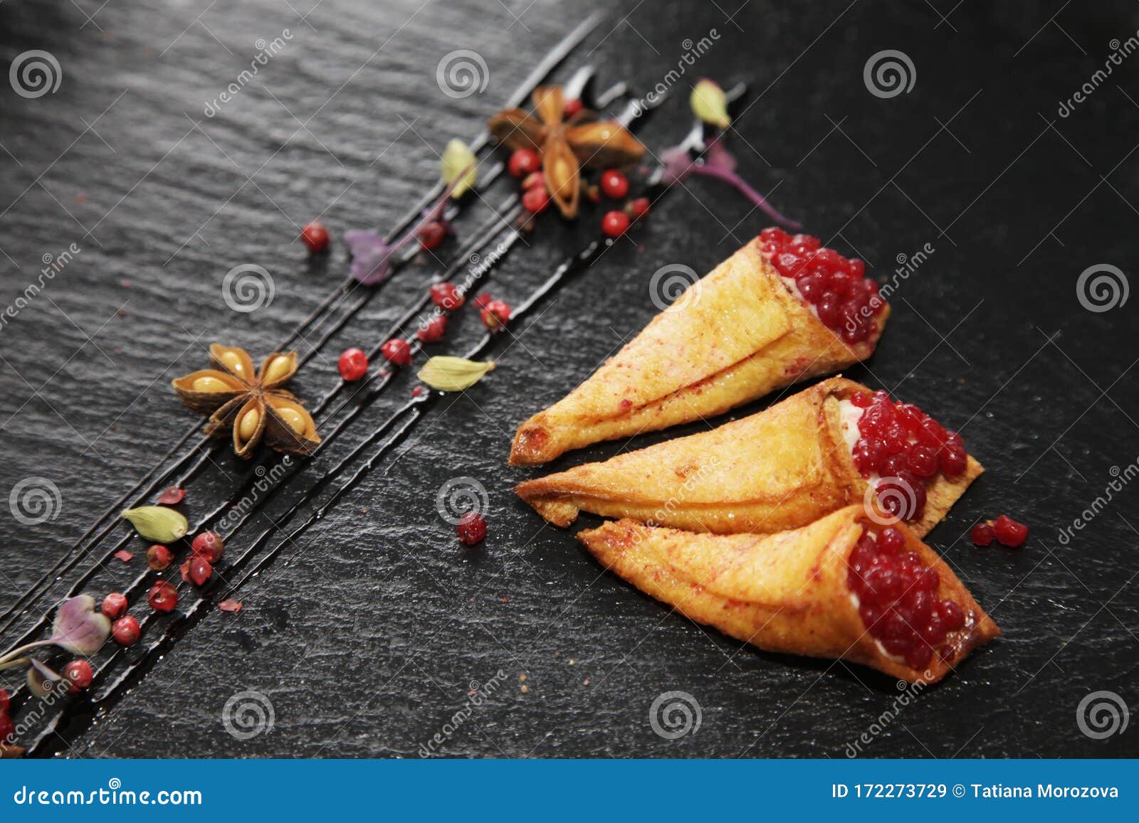 Rabbit Pate in Crispy Horns Decorated with Spices Stock Image - Image ...