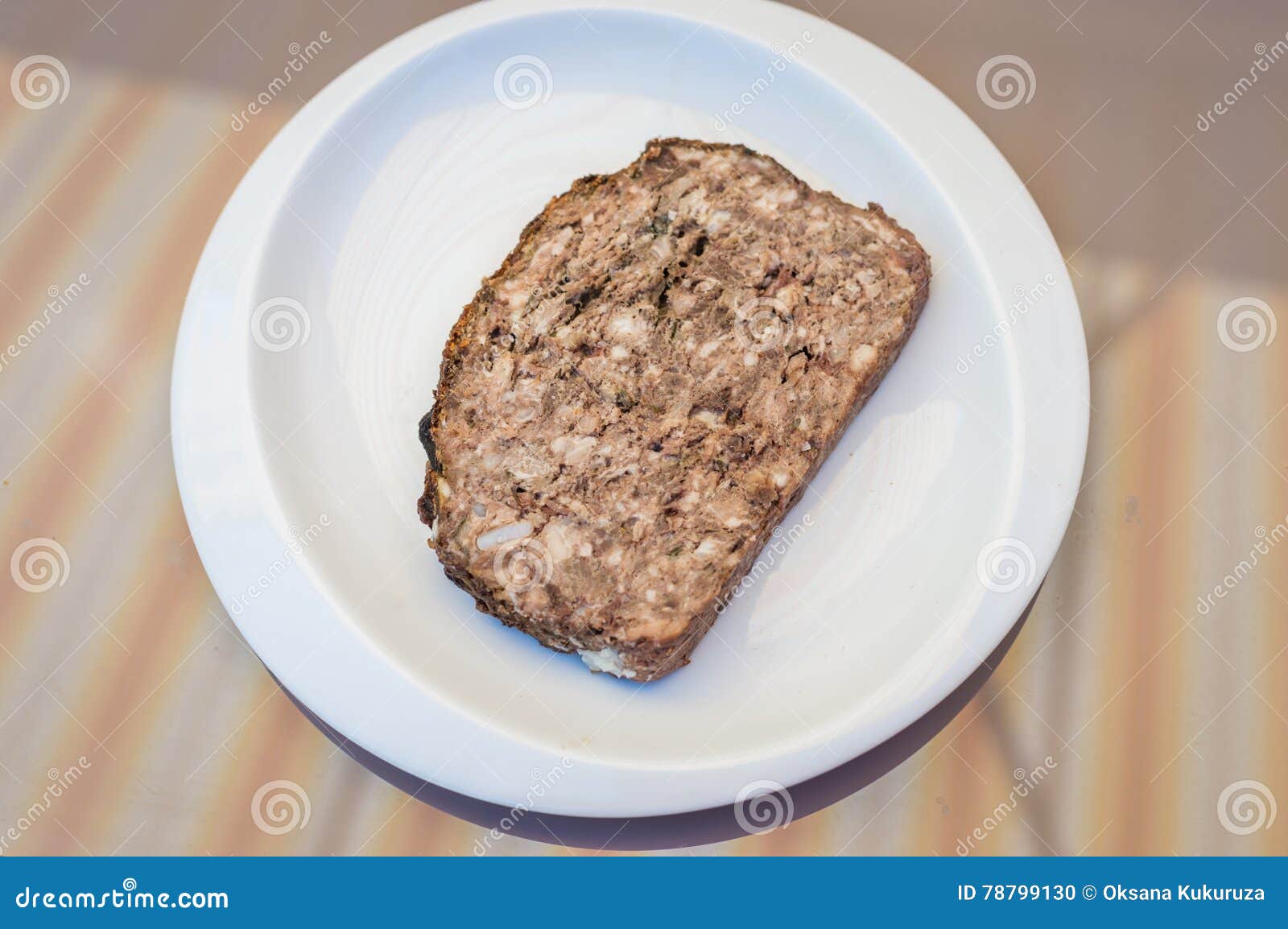 Rabbit pate in white plate stock photo. Image of deli - 78799130