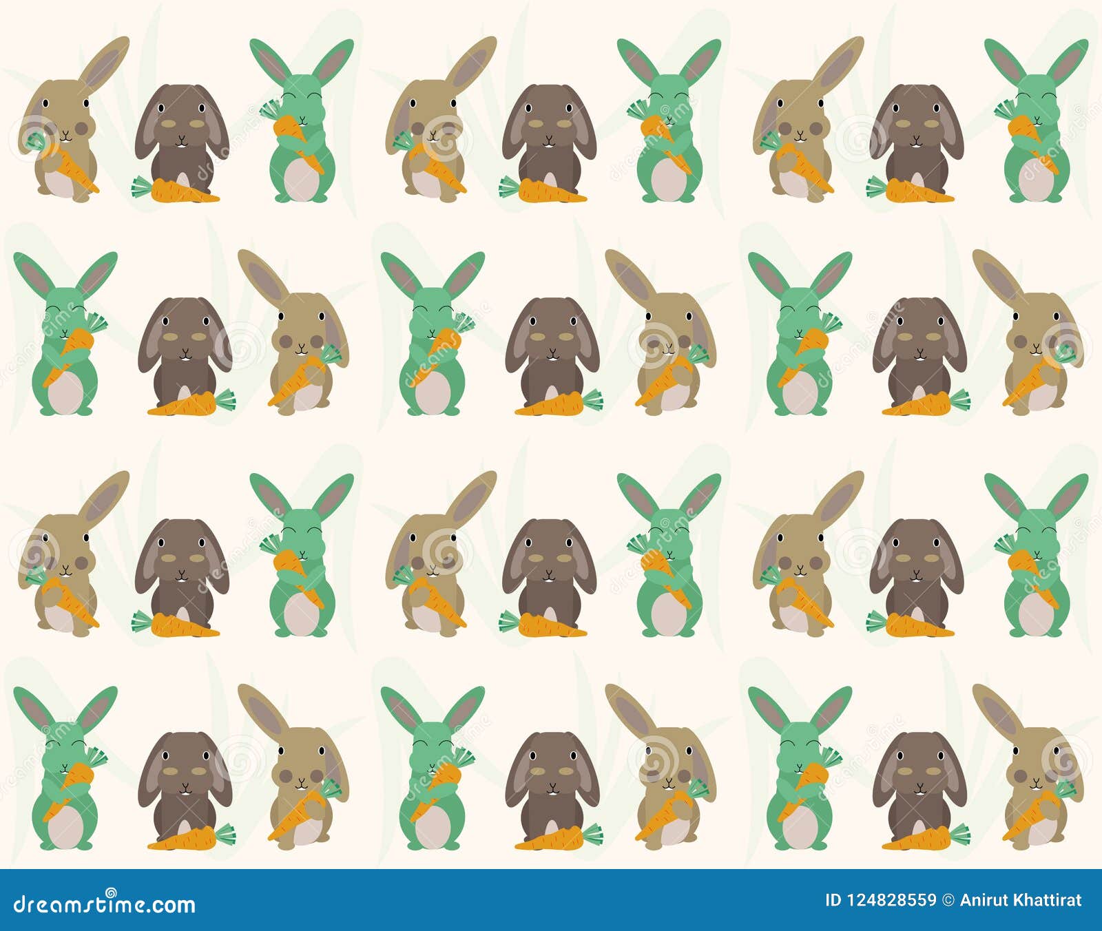 Rabbit pattern background stock vector. Illustration of print - 124828559
