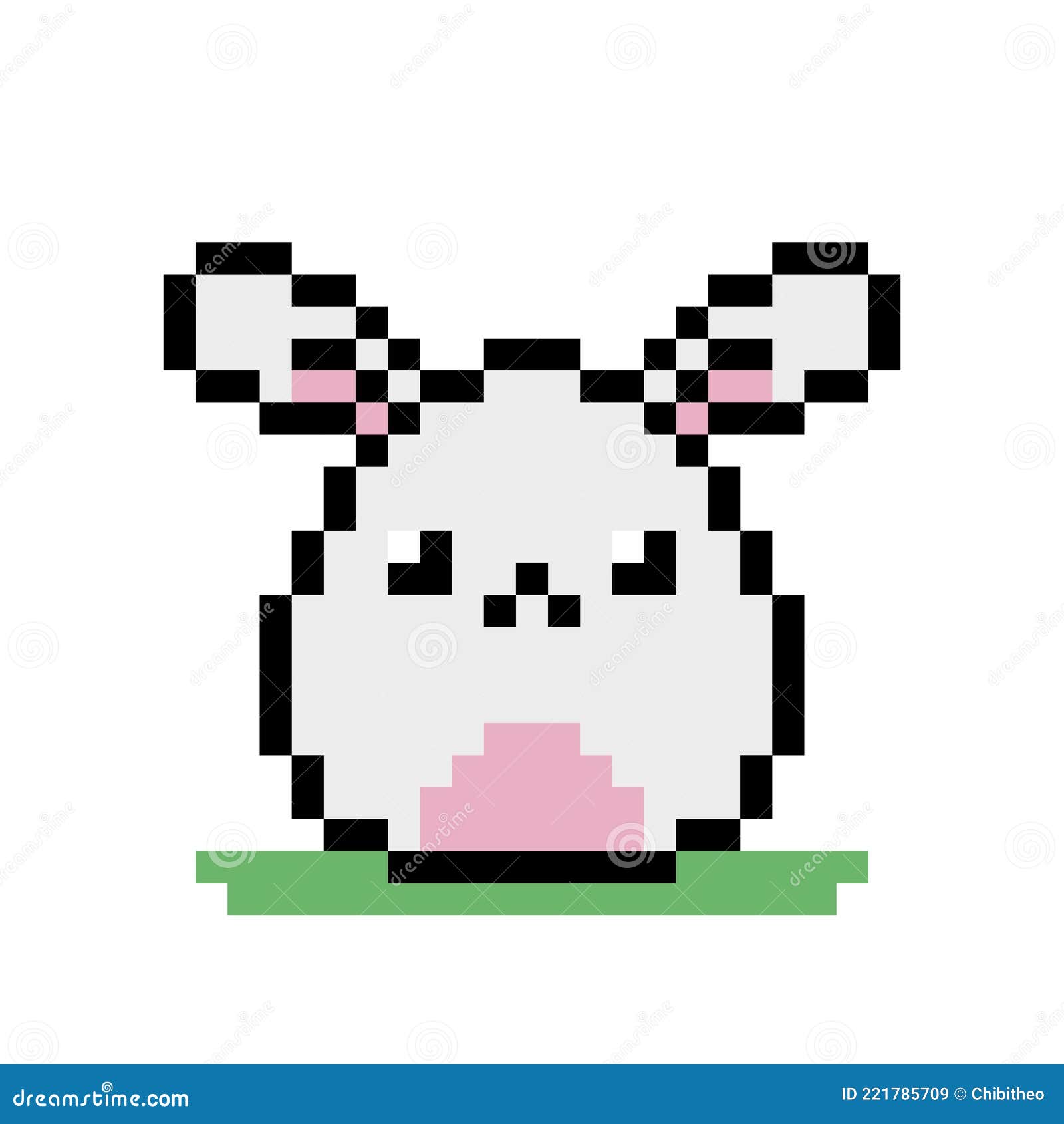 Rabbit Pattern. Pixel Rabbit Image Stock Vector - Illustration of white ...