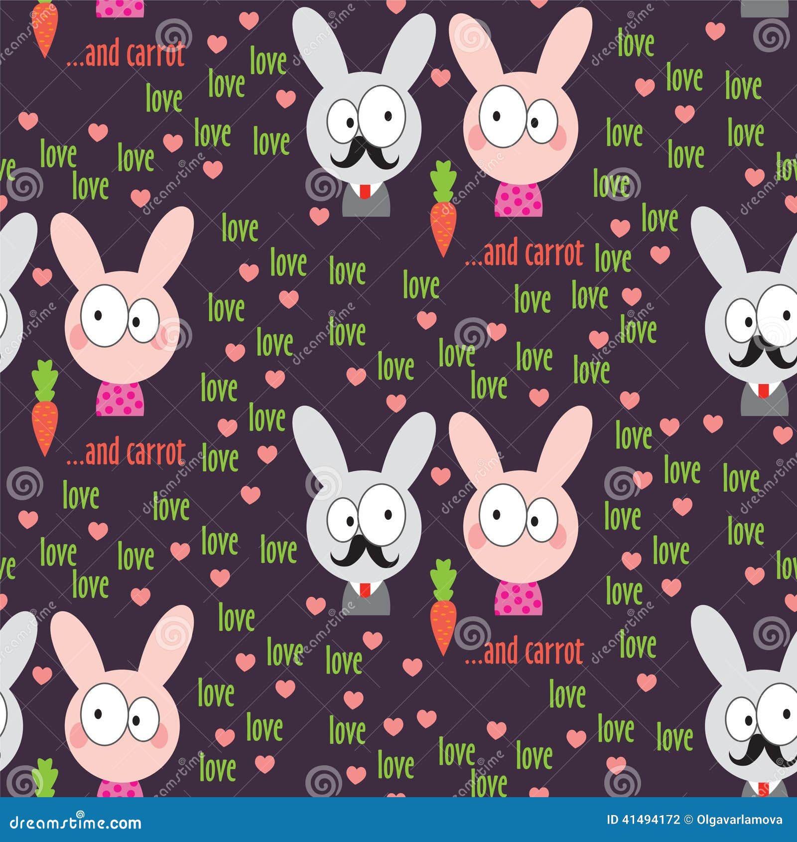 Rabbit Pattern stock vector. Illustration of girl, graphic - 41494172