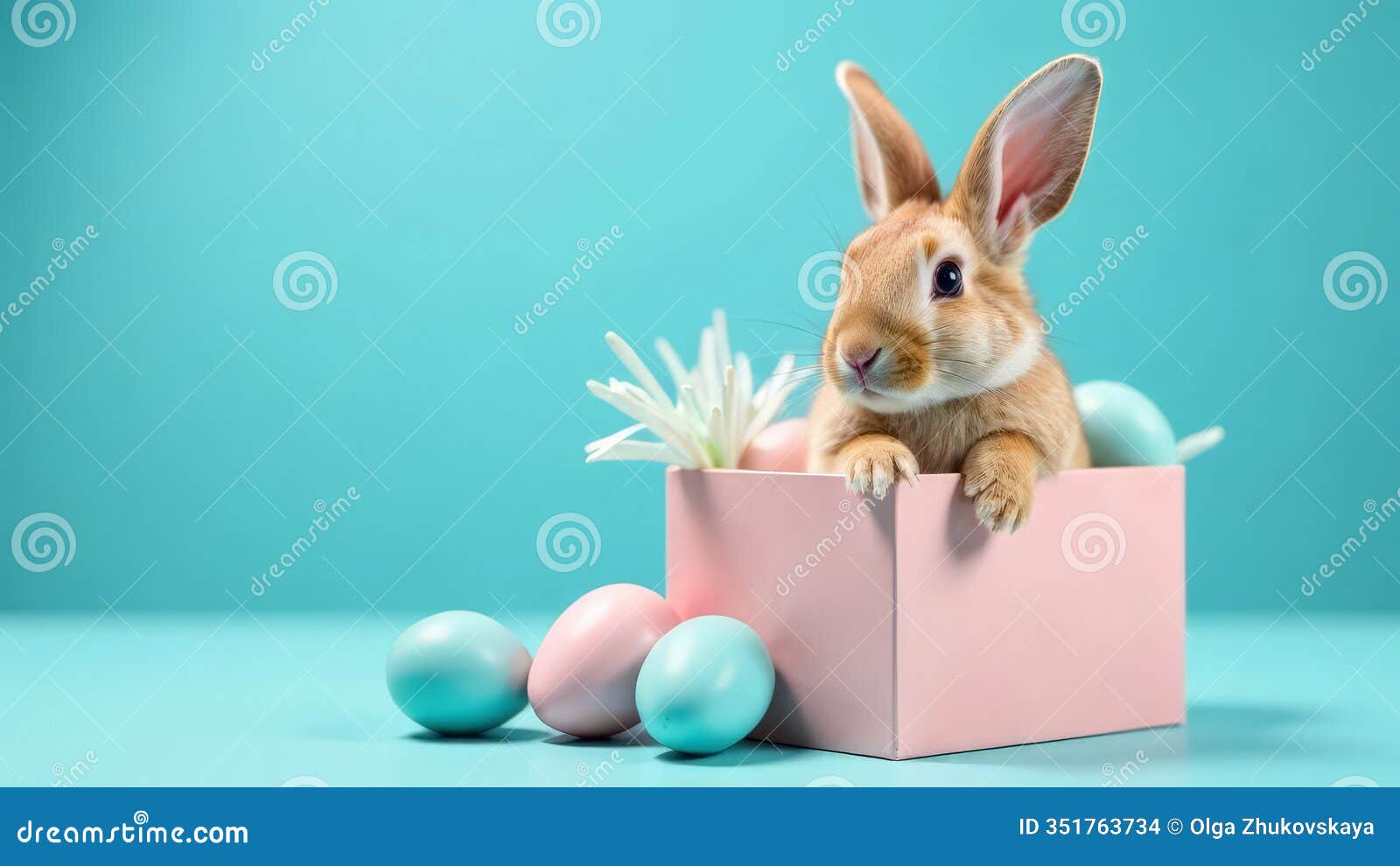 A Rabbit is Peeking Out of a Present Stock Illustration - Illustration ...
