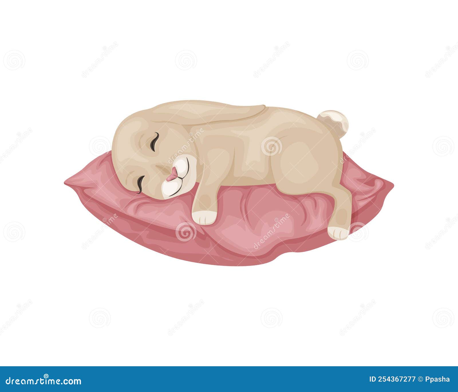 Rabbit on the Pillow. the Image of a Cute Rabbit Lying on a Soft Pillow ...