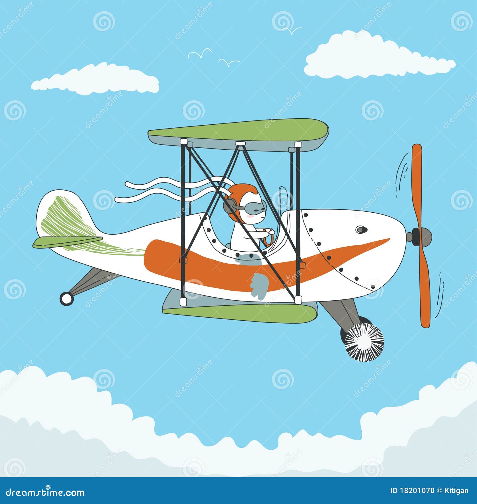 Rabbit Pilot the Airplane stock vector. Illustration of plane - 18201070